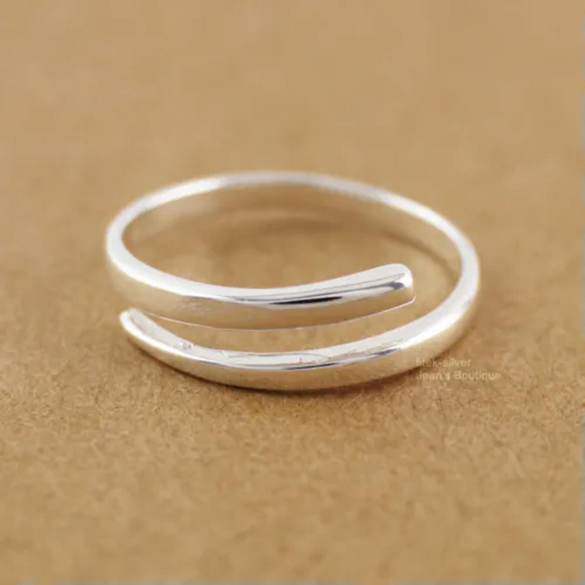 QQTDFG 925 Sterling Silver Line Adjustable Knuckle Midi Pinkie Thumb ...