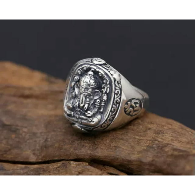 QQTDFG 925 Sterling Silver Lord Hindu Ganesha Om Omh India Yoga Namaste ...