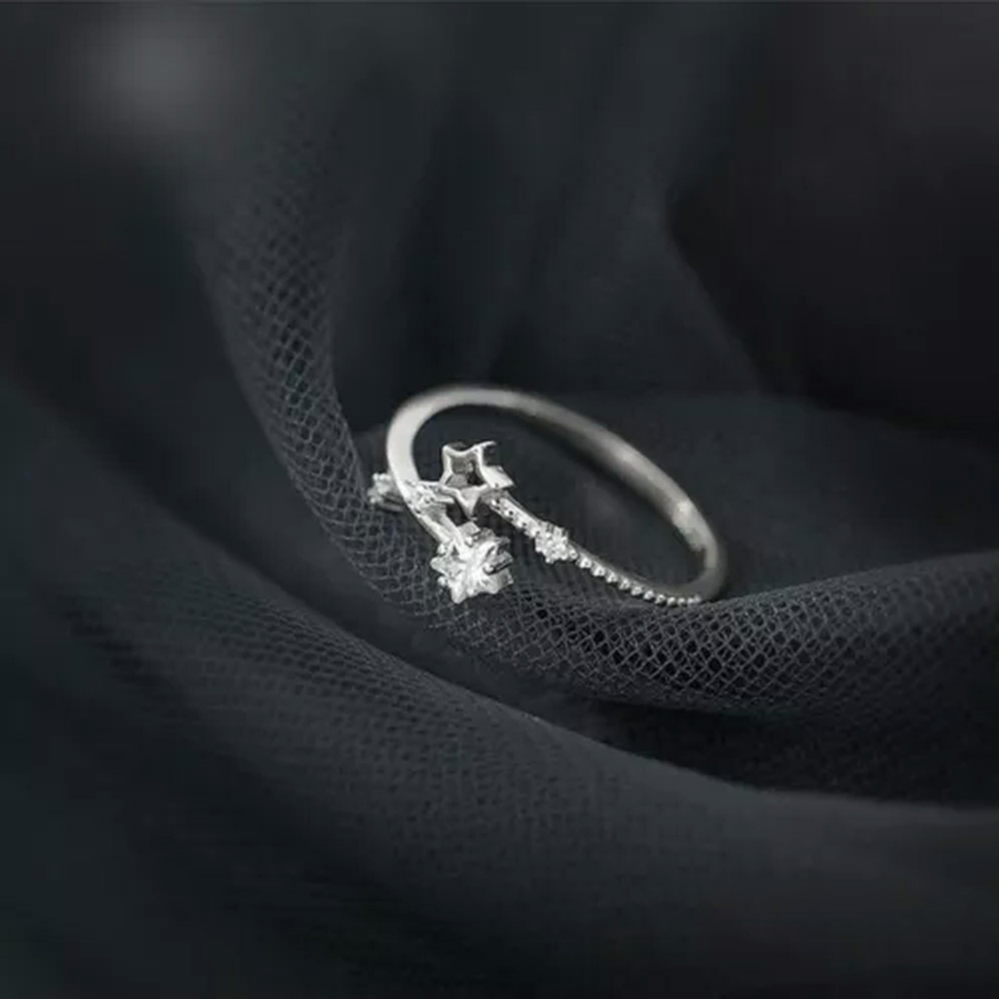 QQTDFG 925 Sterling Silver Tiny Star Dainty Thin Pinkie Ring Adjustable A3196-Silver-5 - Walmart.com