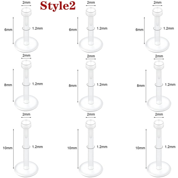 QQTDFG 9Pcs Acrylic Lip Rings Stud Earrings Nose Retainer Tragus Helix ...