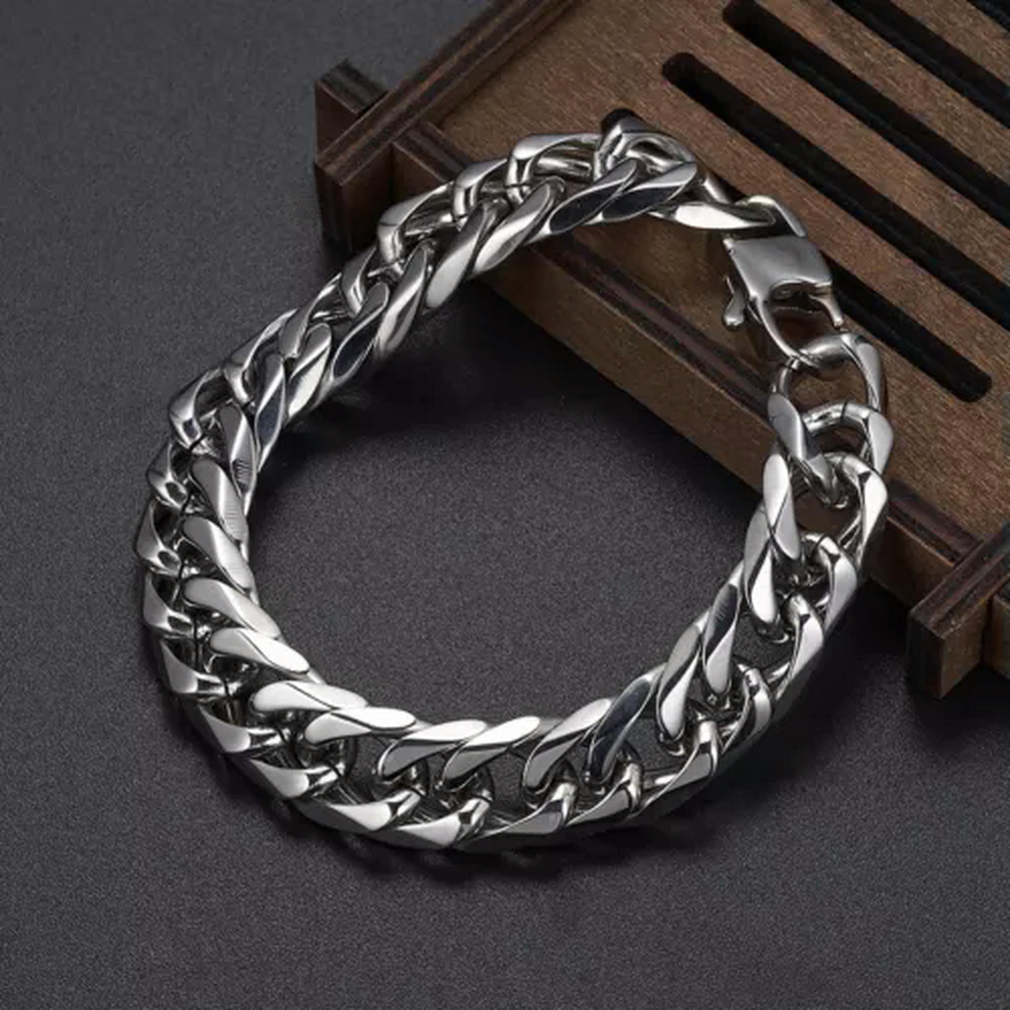 QQTDFG 9mm-21mm Curb Cuban Rombo Link Bracelet Men Boy 316L Stainless ...