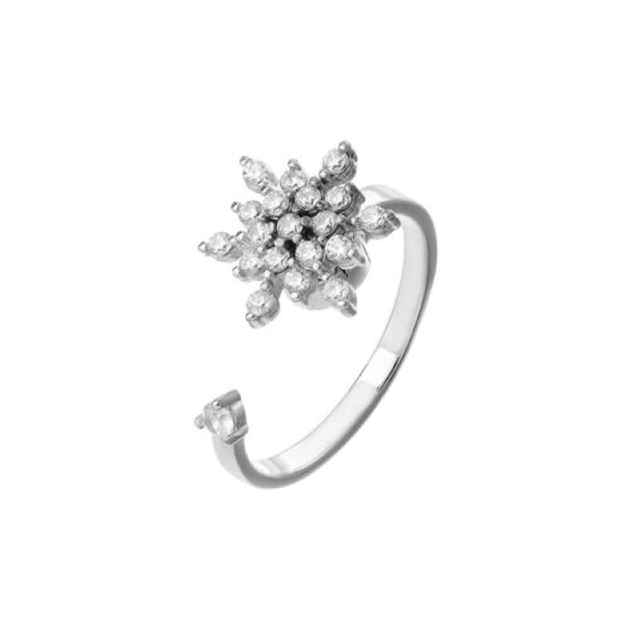 QQTDFG Adjustable Creativity Crystal Rings Anti Stress Anxiety Ring ...