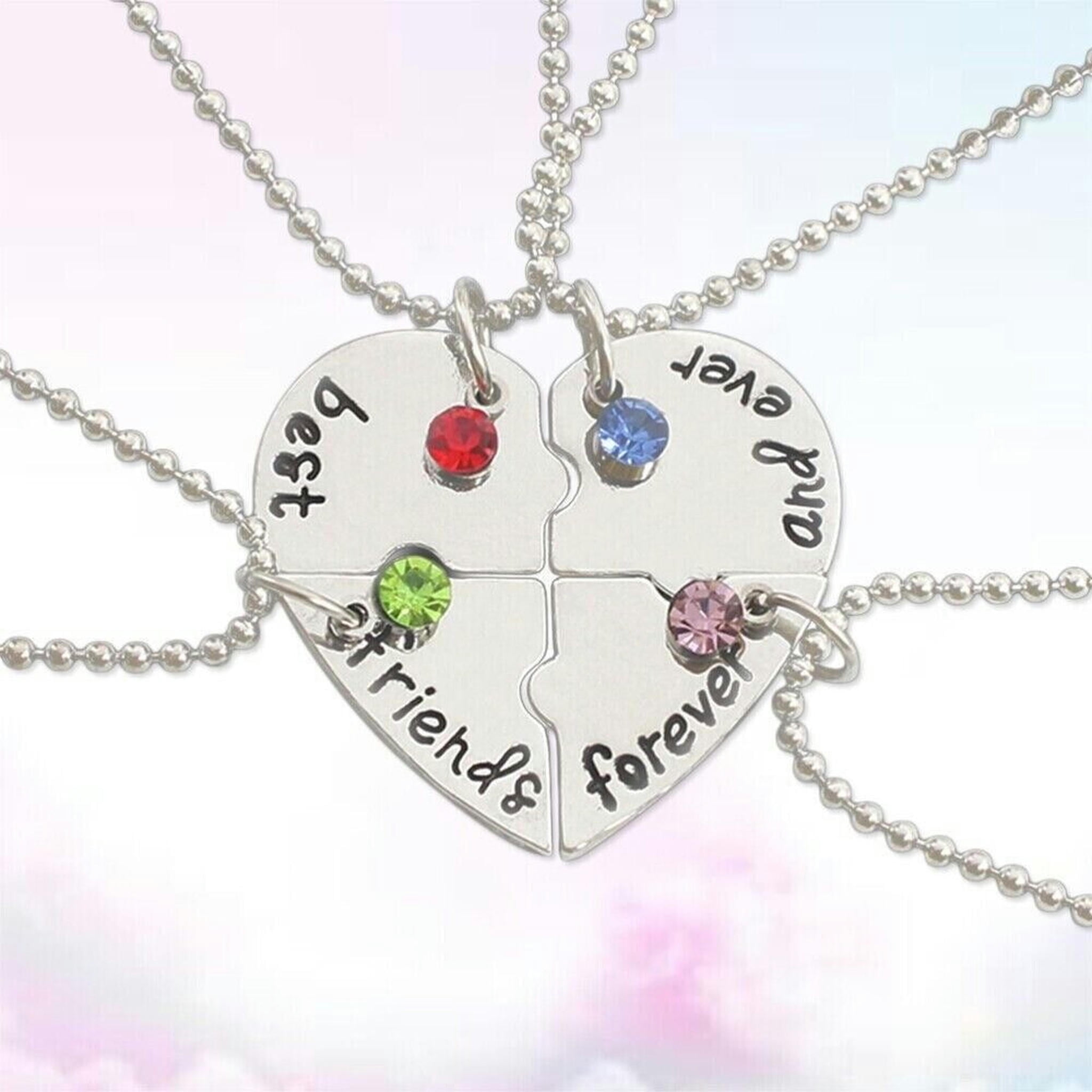 QQTDFG Best Friend Froever Friendship Necklaces Necklace 4 Bff Womens ...