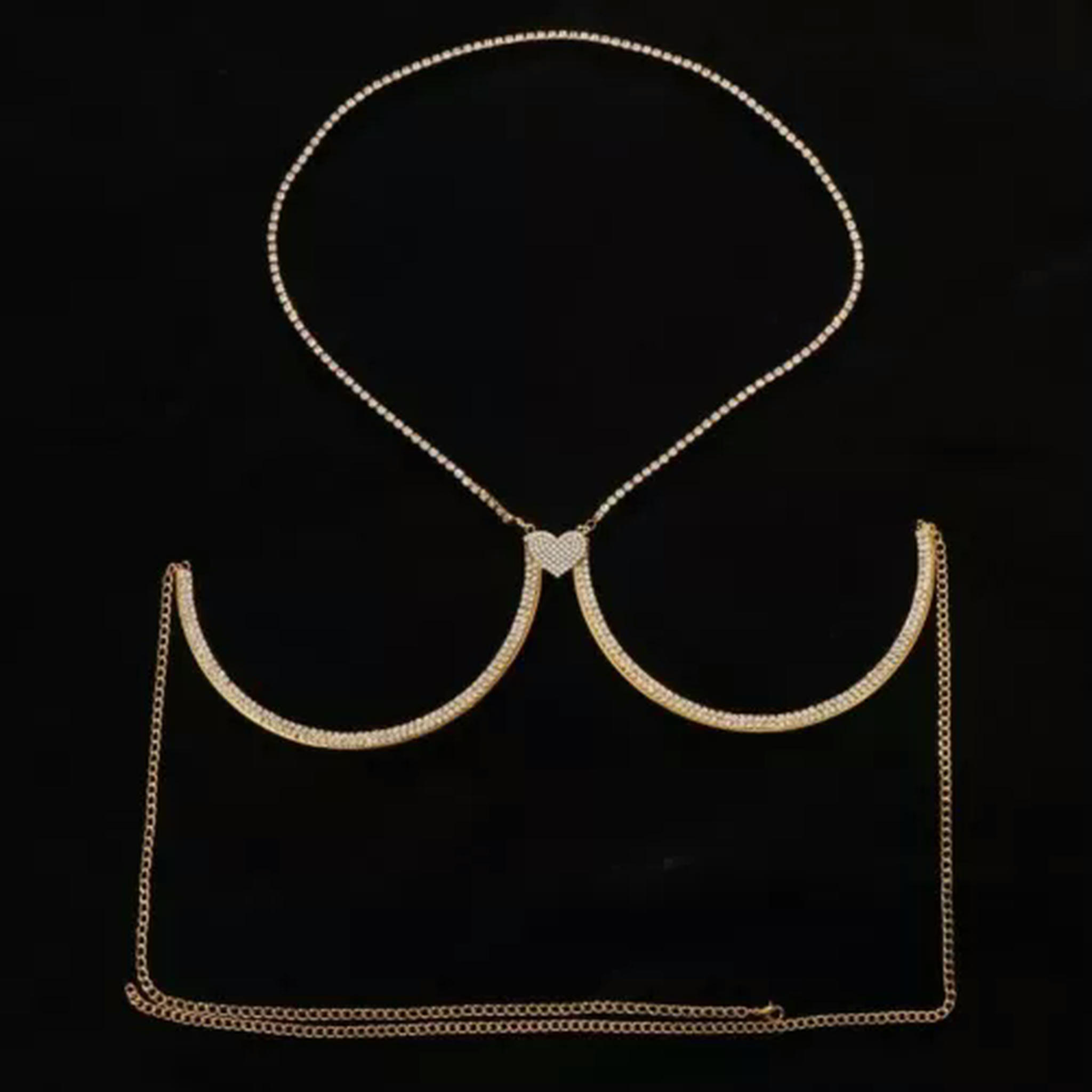 QQTDFG Crystal Chest Bracket Chain Body Chain Banquet Breast Support ...