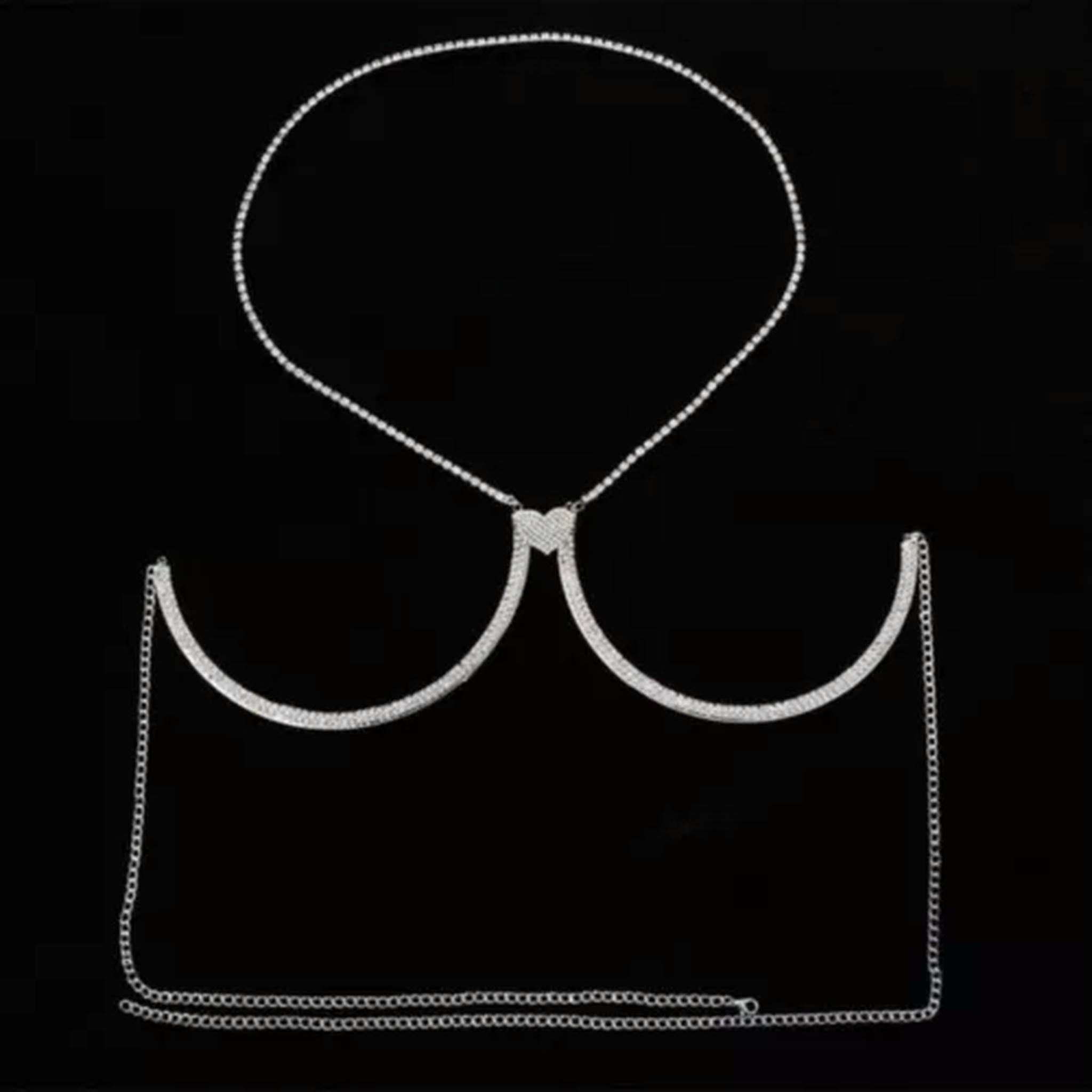 QQTDFG Crystal Chest Bracket Chain Body Chain Banquet Breast Support ...