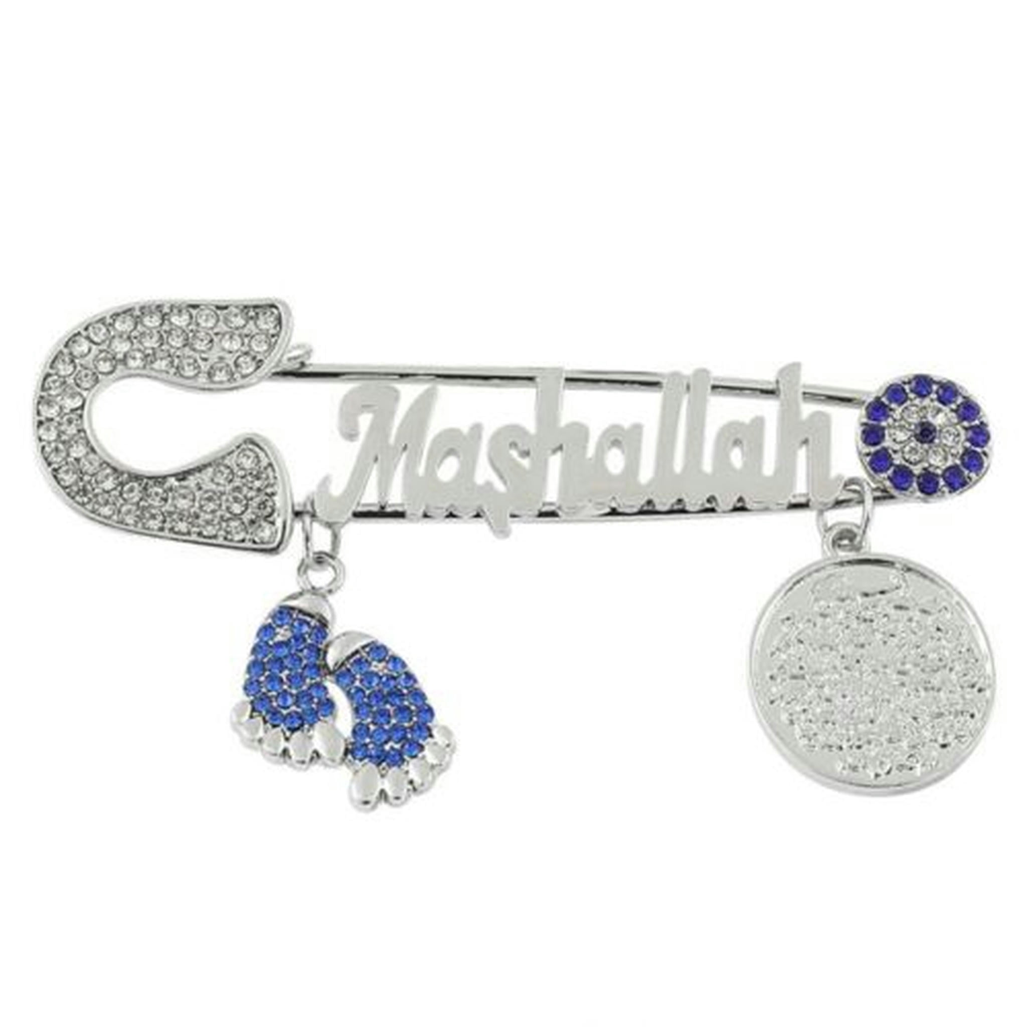 QQTDFG Exquisite Mashallah With Foot Pendant Letter Pin Breast Pin ...