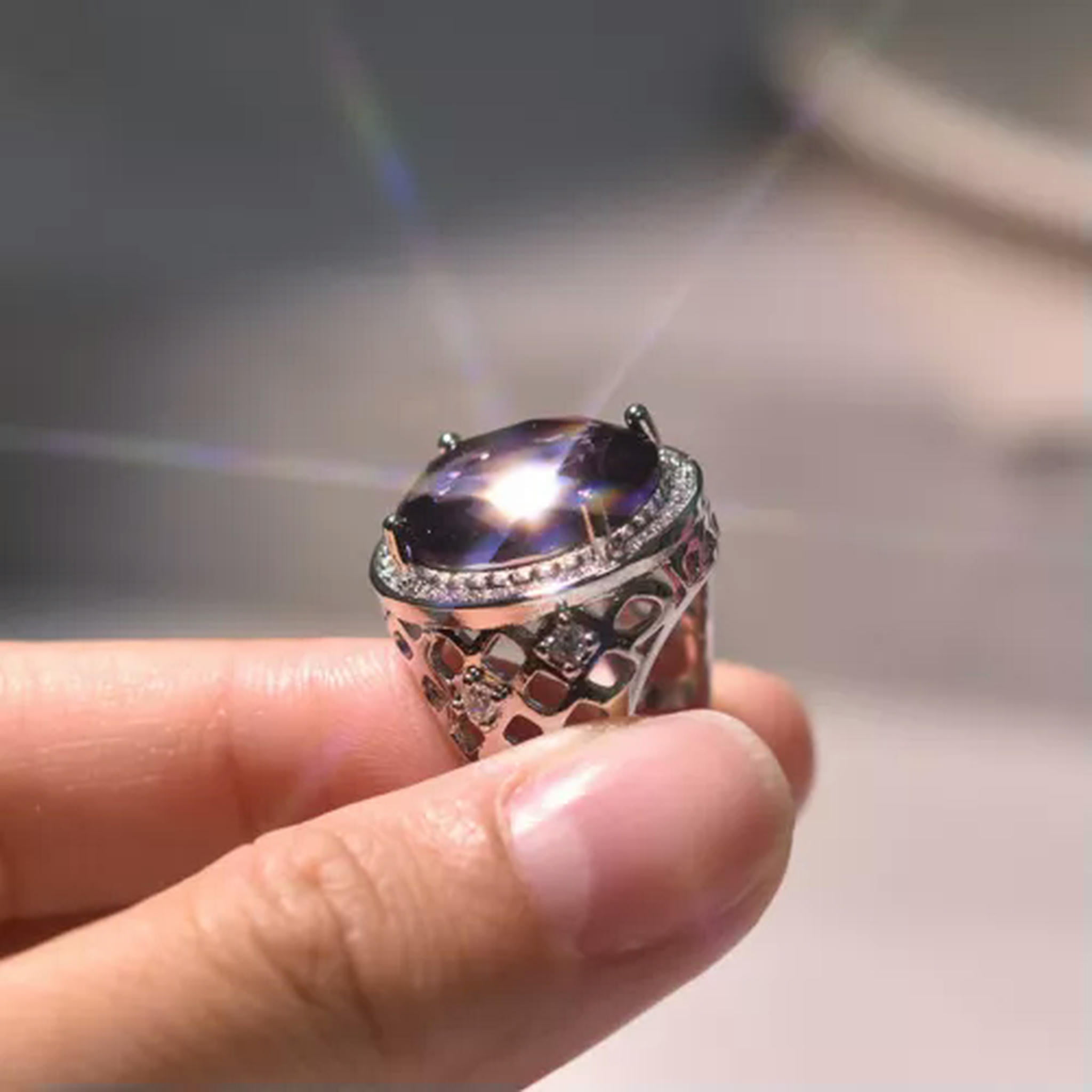 QQTDFG Gorgeous 925 Silver Rings Gemstone Women Cubic Zirconia Weedding ...