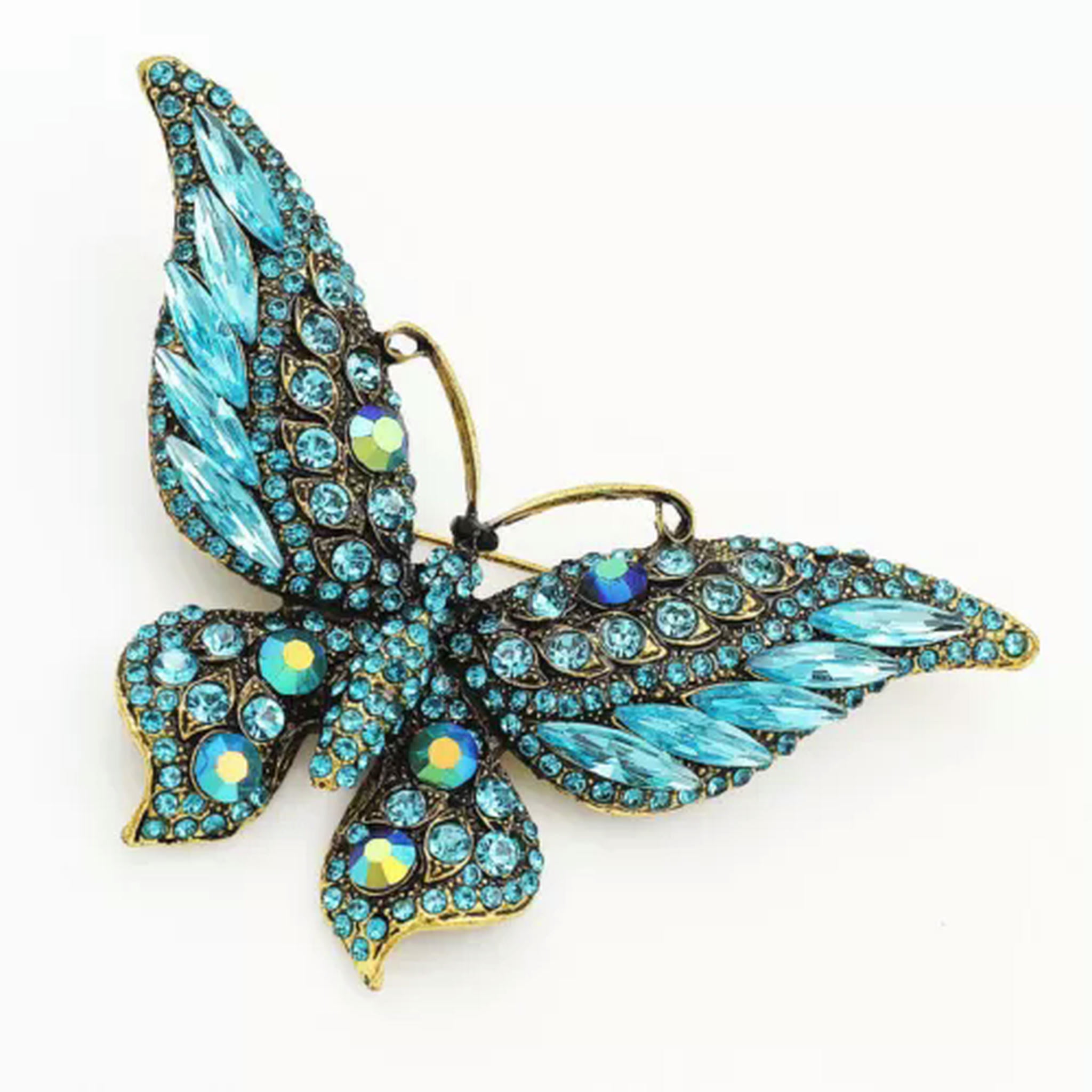 QQTDFG High Quality Insect Butterfly Brooch Pin Rhinestone Crystal ...