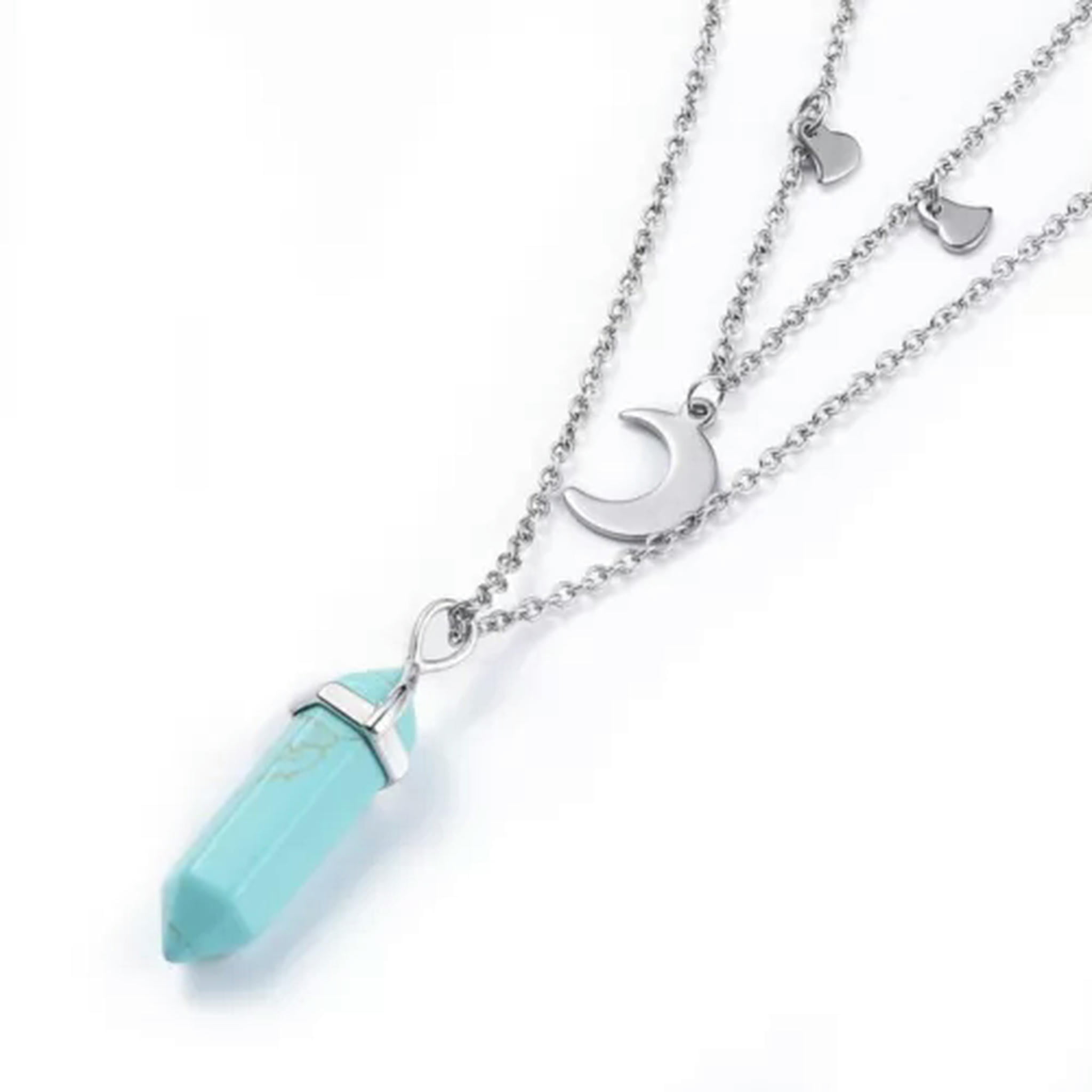QQTDFG Malachite Bullet Pendant Necklace 316 Stainless Steel Lobster ...