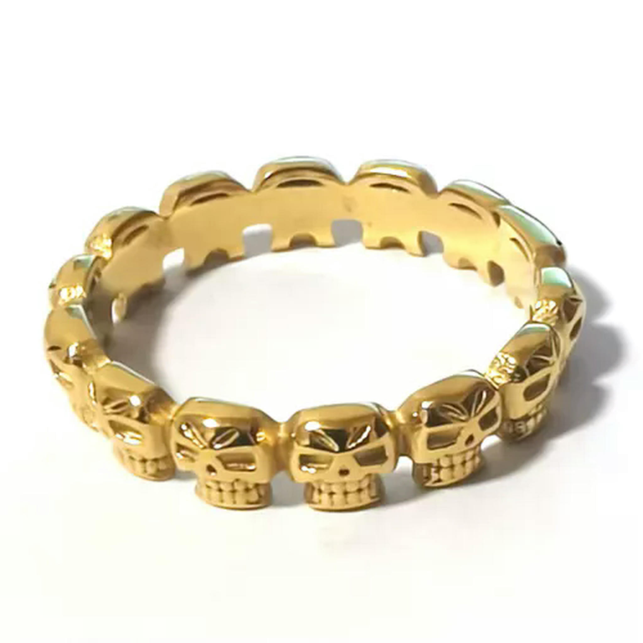 QQTDFG Men Retro Gothic Death Skull Ring Stainless Steel Cocktail Party ...