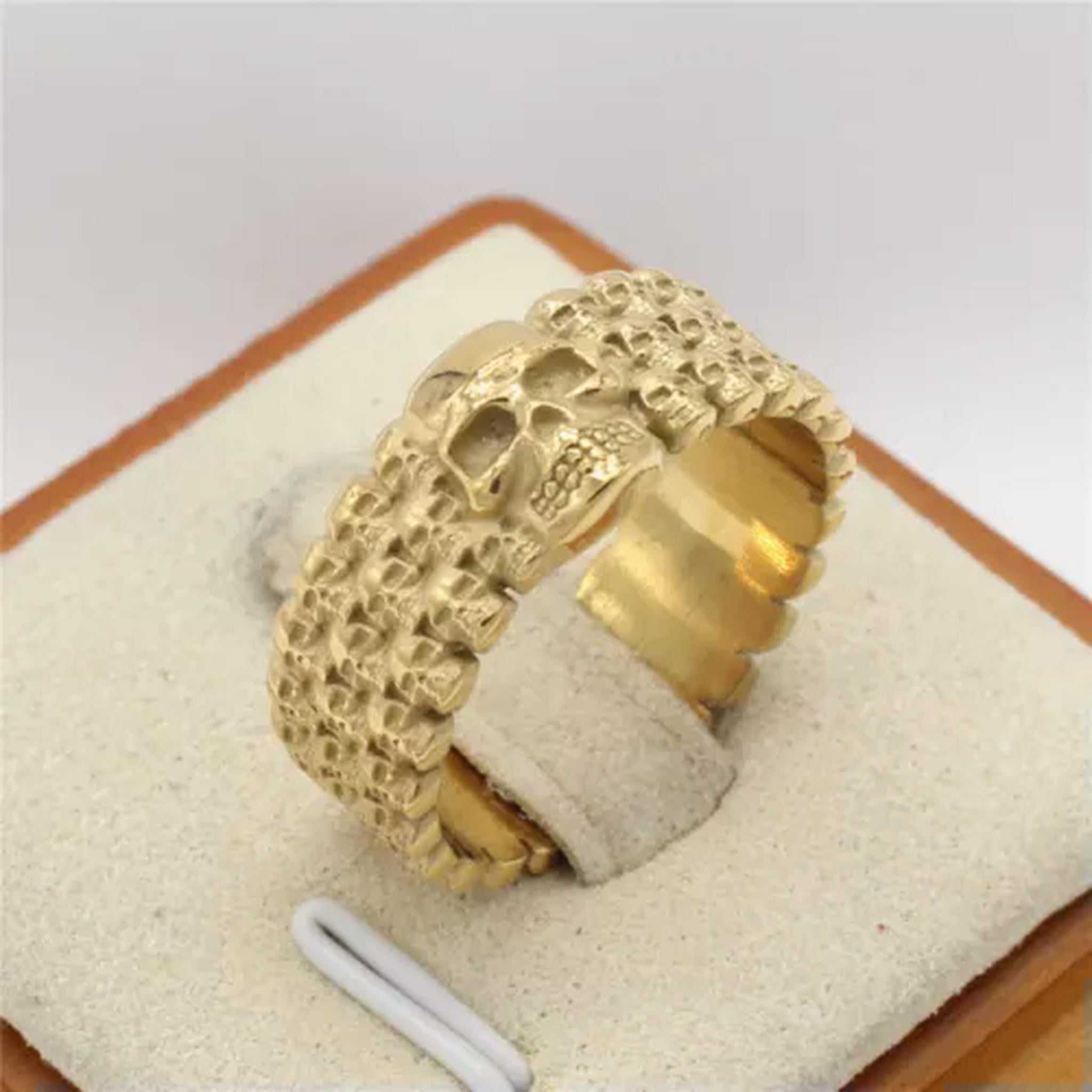 QQTDFG Men Retro Gothic Death Skull Ring Stainless Steel Cocktail Party ...