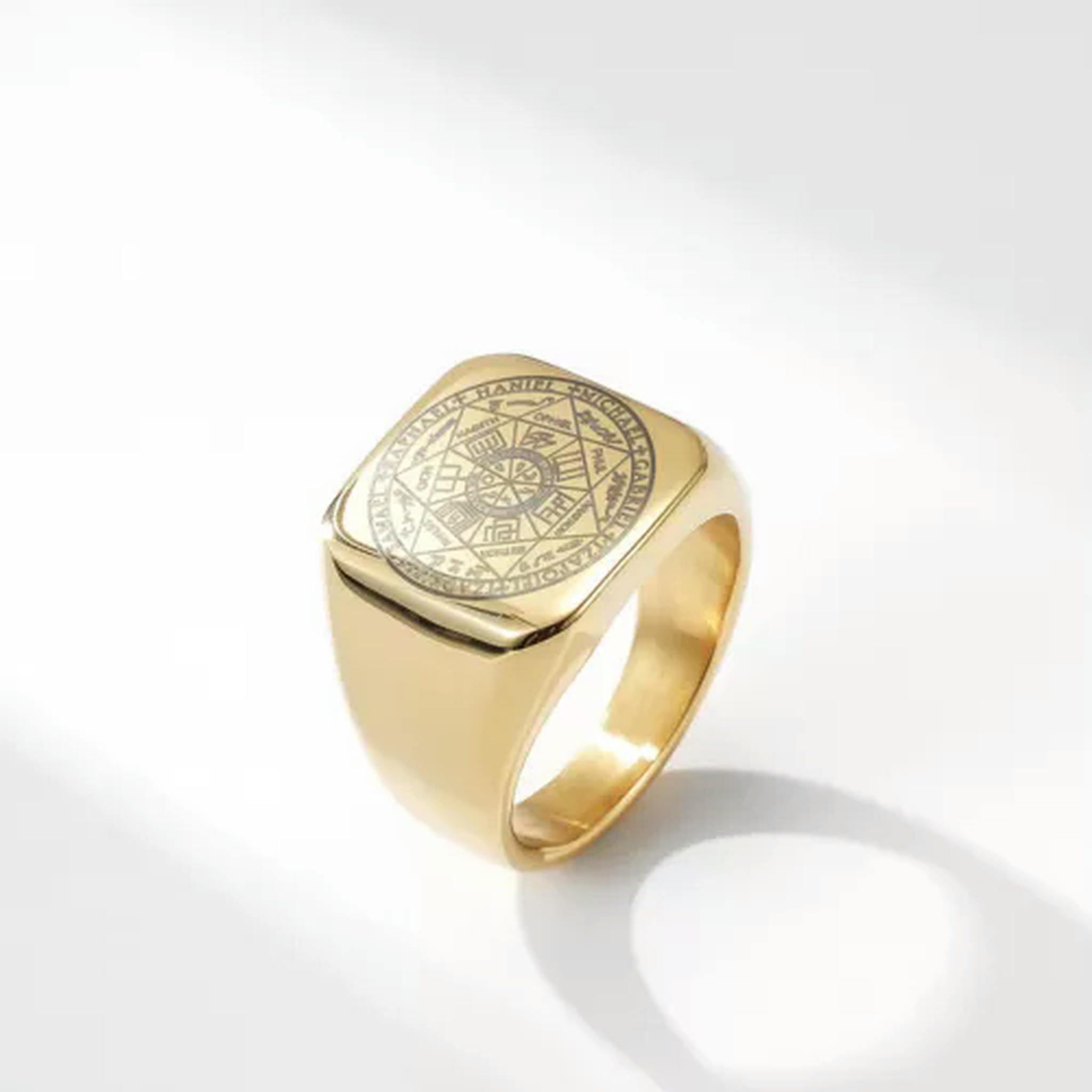 QQTDFG Men Seals of The Seven Archangels Ring Stainless Steel Star of ...