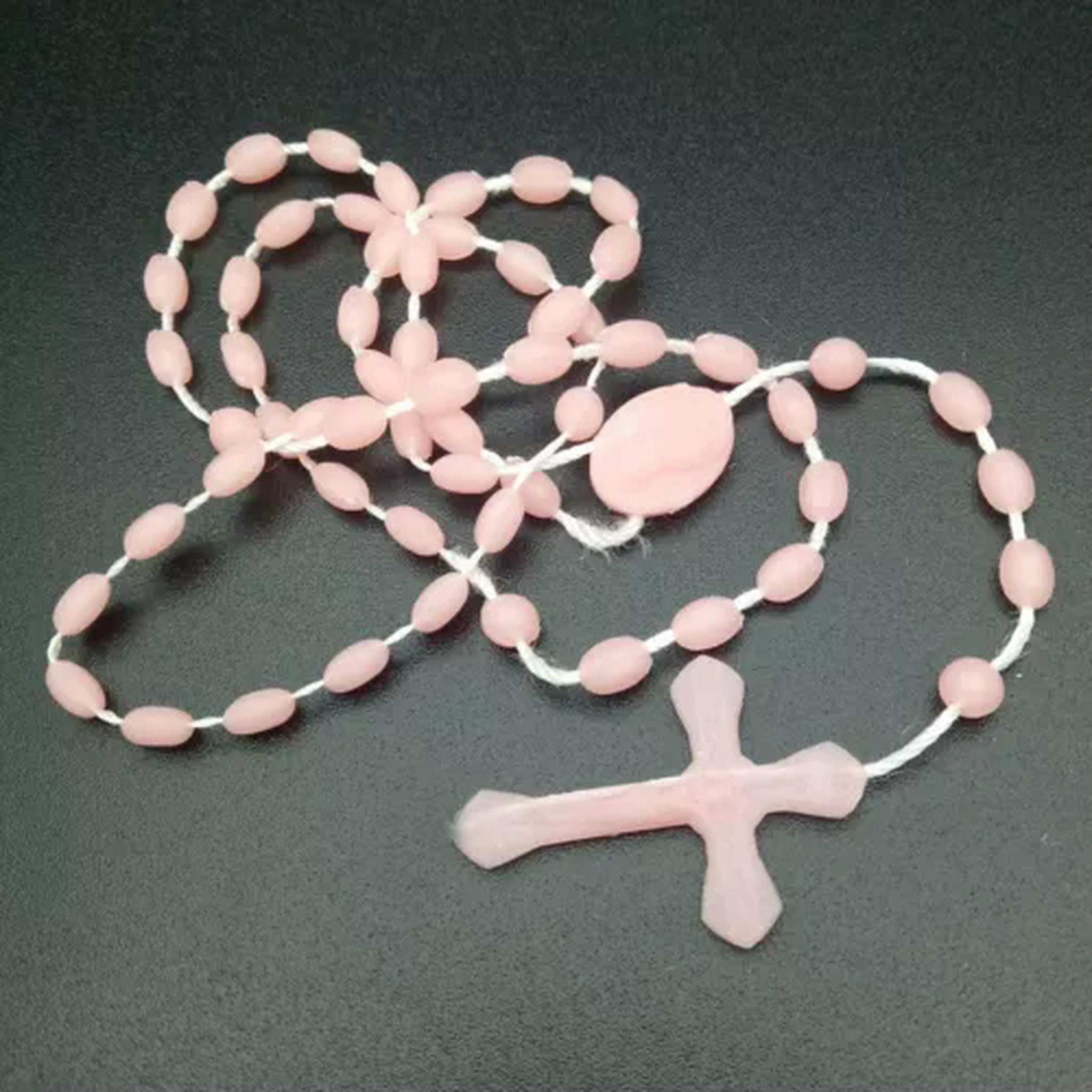 QQTDFG Men and Women Plastic Rosary Necklace Jewelry Cross Religious ...