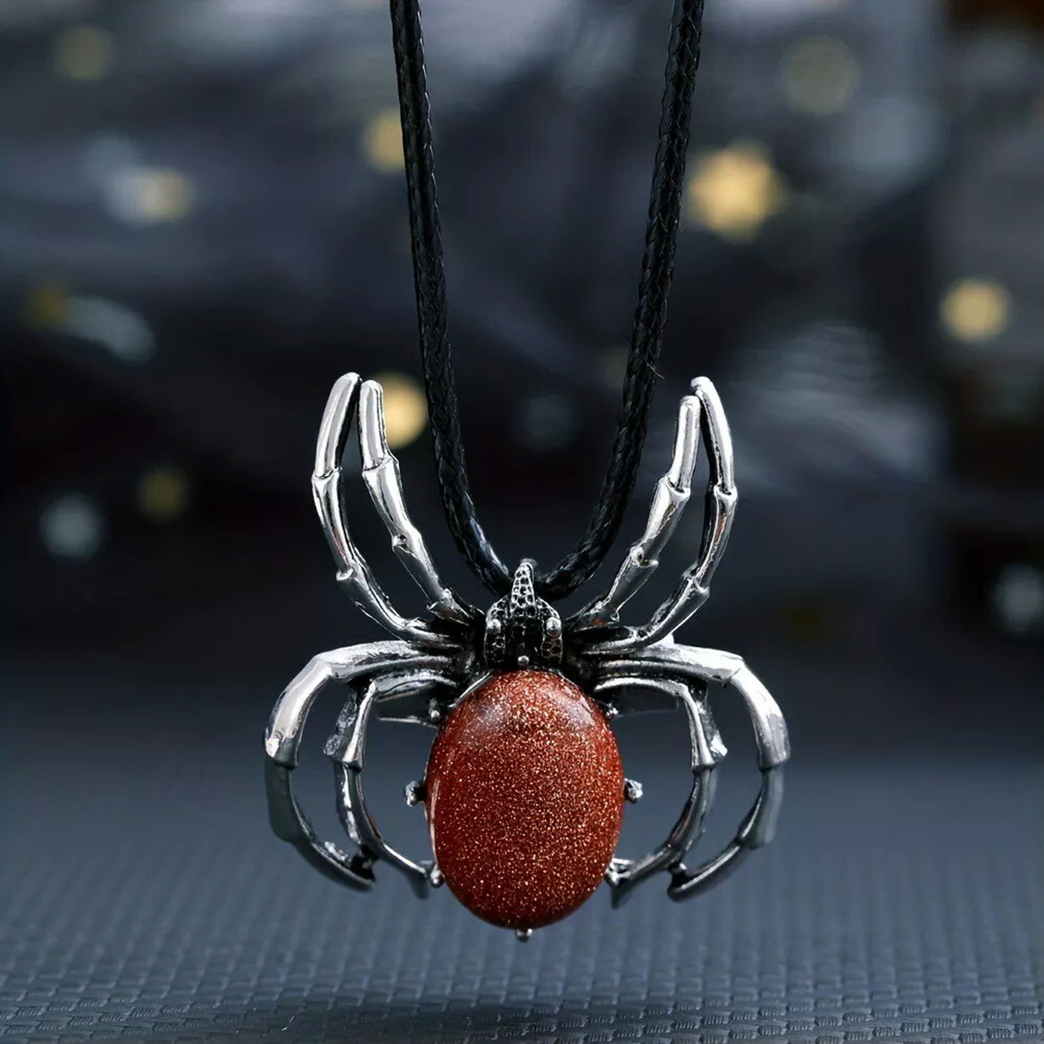QQTDFG Nugget sand Stone Gems Spider Crystal Necklace Magic Reiki ...