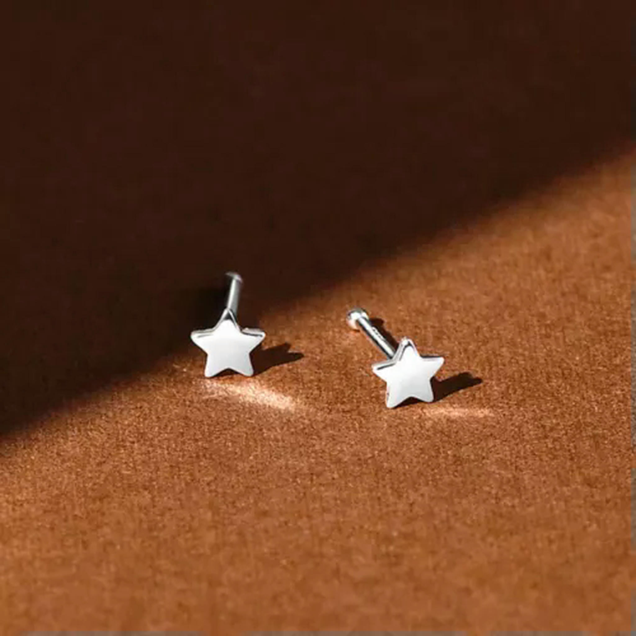 QQTDFG Pair Sterling Silver Tiny Nose Bone Ring Dimple End Stud 22G ...