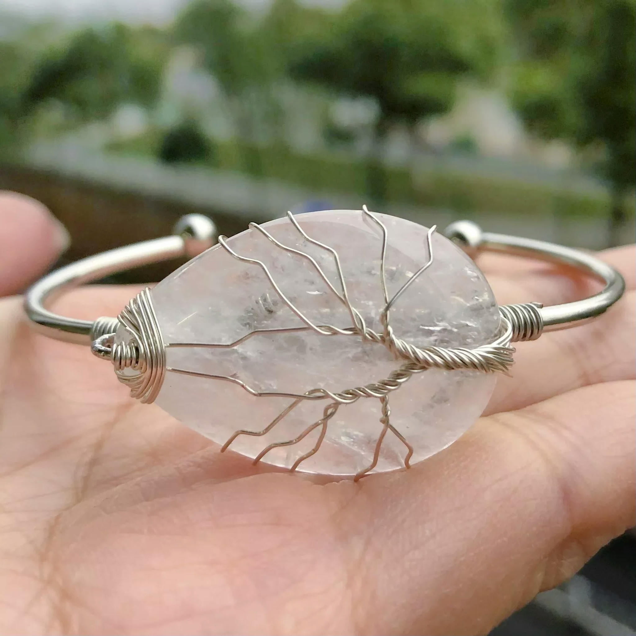 QQTDFG Rock Quartz Gems Stone Water-drop bangle bracelet Reiki Healing ...