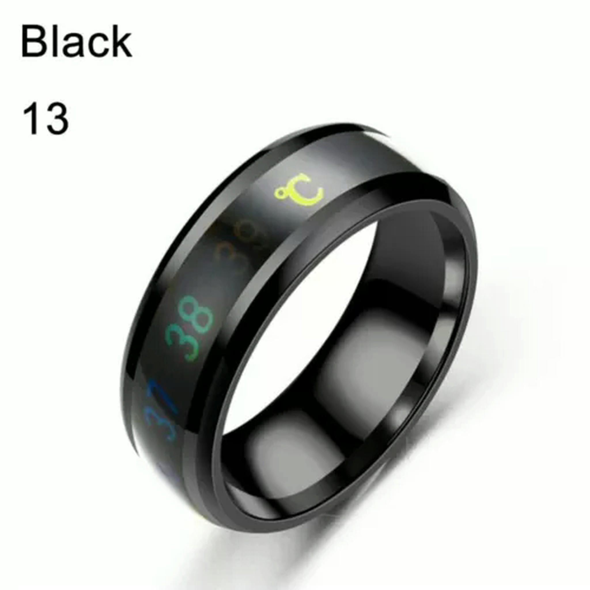 QQTDFG Stainless Steel Temperature Measurement Ring Mood Rings ...