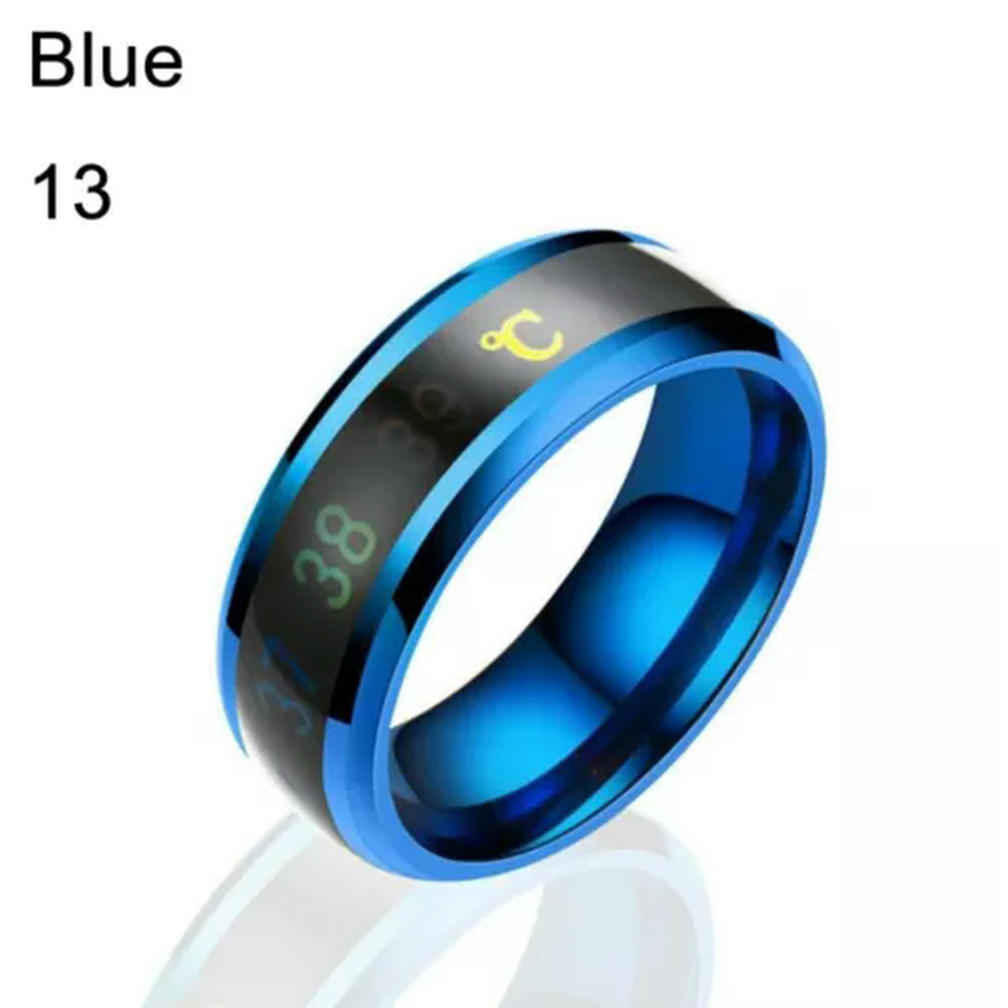 QQTDFG Stainless Steel Temperature Measurement Ring Mood Rings ...