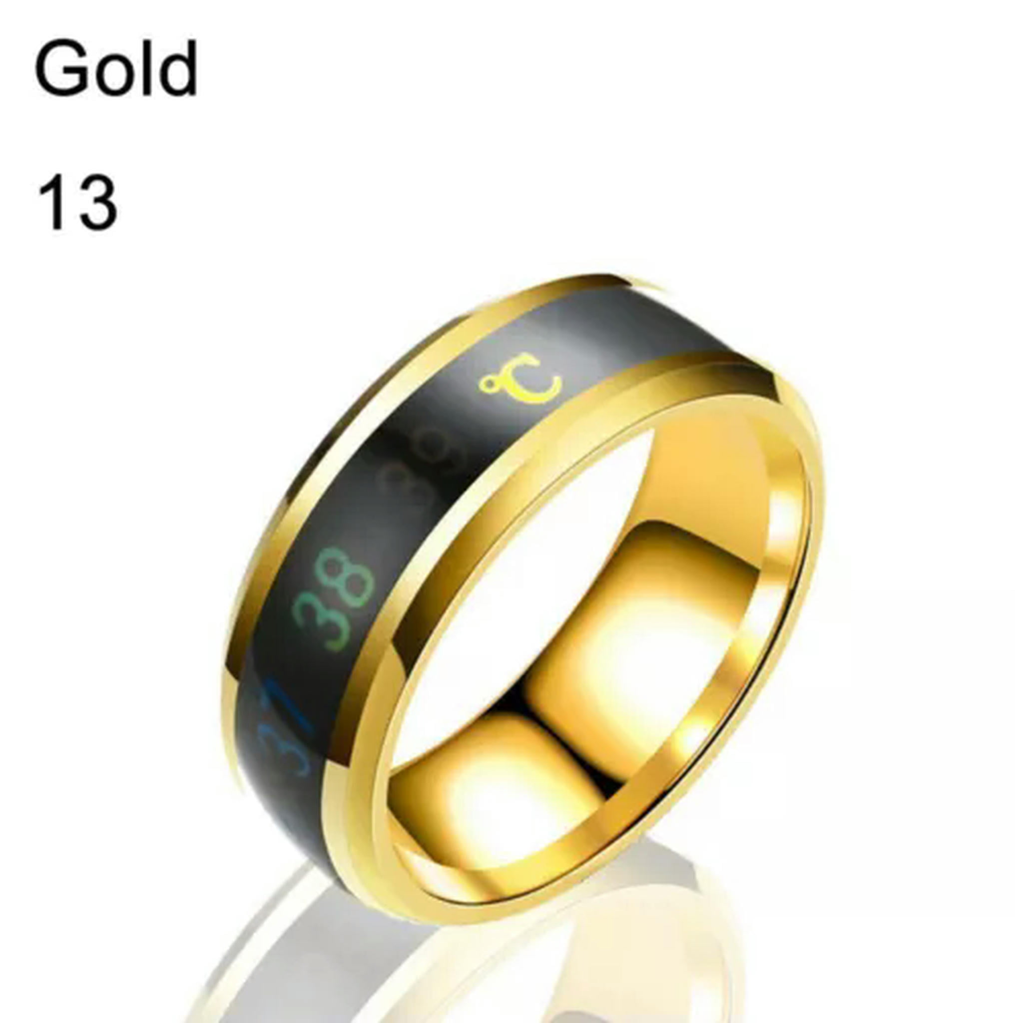 QQTDFG Stainless Steel Temperature Measurement Ring Mood Rings ...