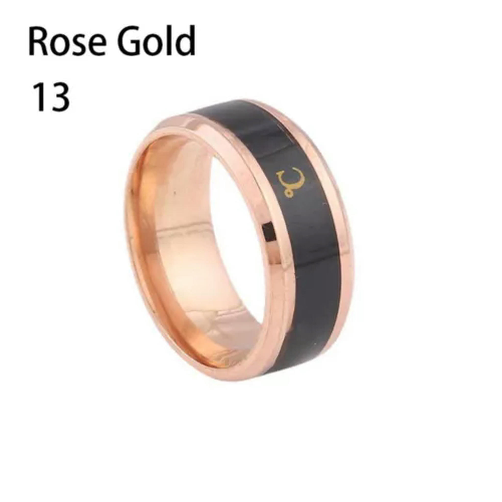 QQTDFG Stainless Steel Temperature Measurement Ring Mood Rings ...