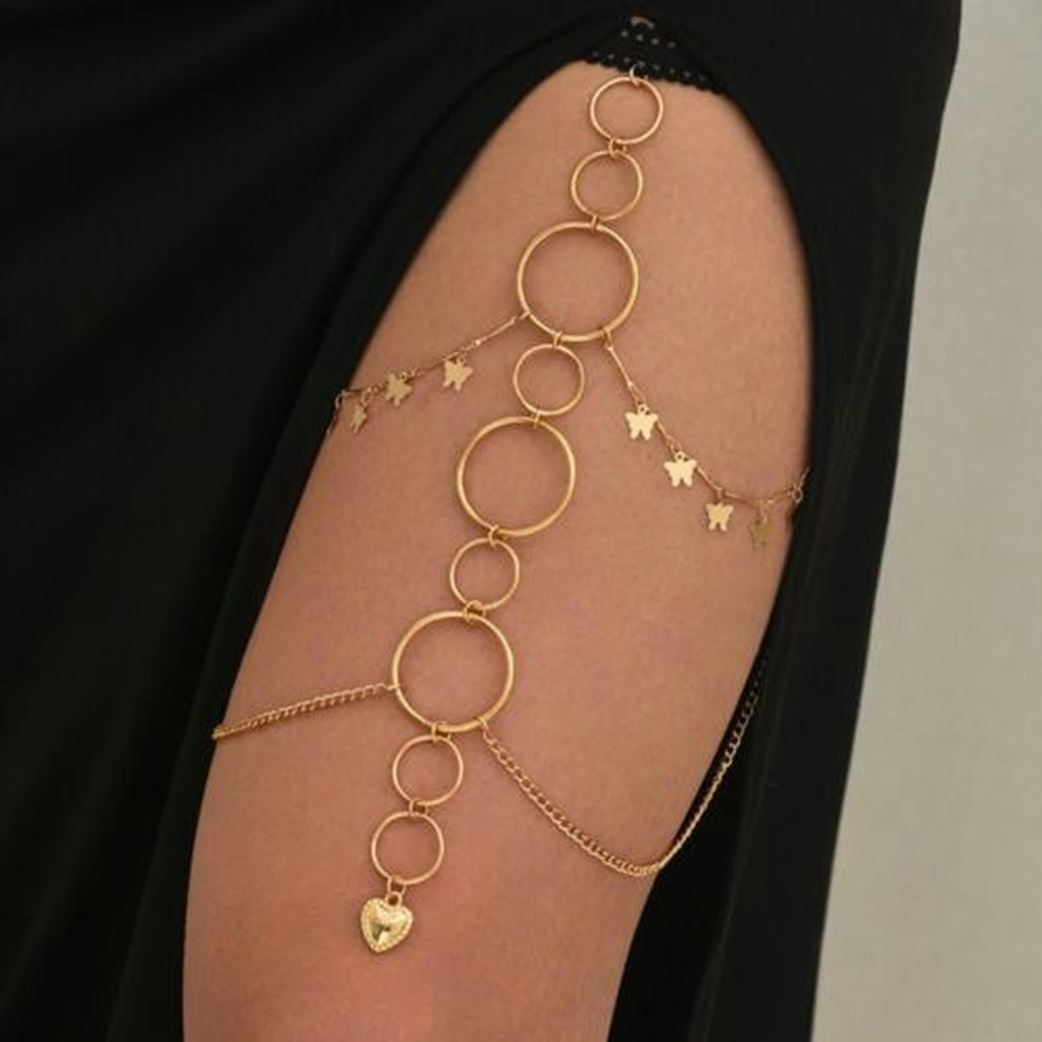 QQTDFG Thigh Chain Heart Leg Chain Bikini Body Accessories Multi-layers ...