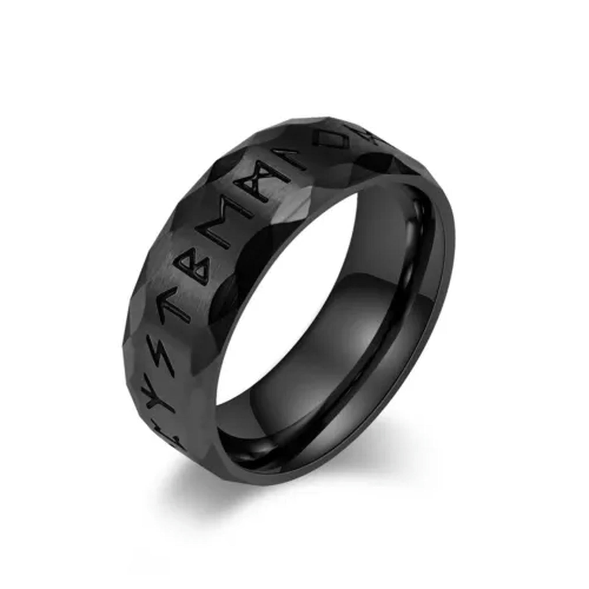 QQTDFG Viking Rings for Men Women Norse Raven Runes Vegvisir Compass ...