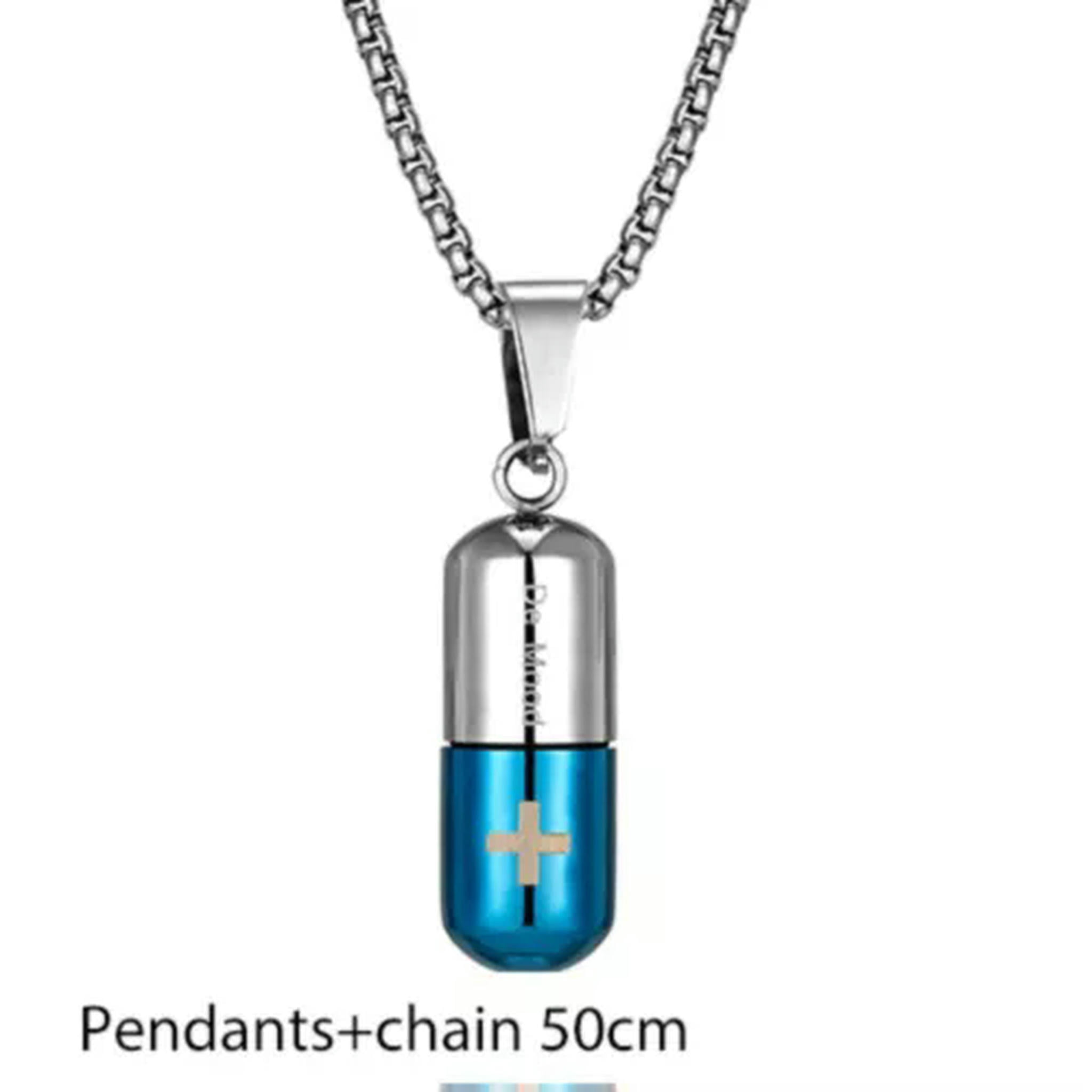 QQTDFG Women Men Hollow Pill Necklace Stainless Steel Drift Bottle ...