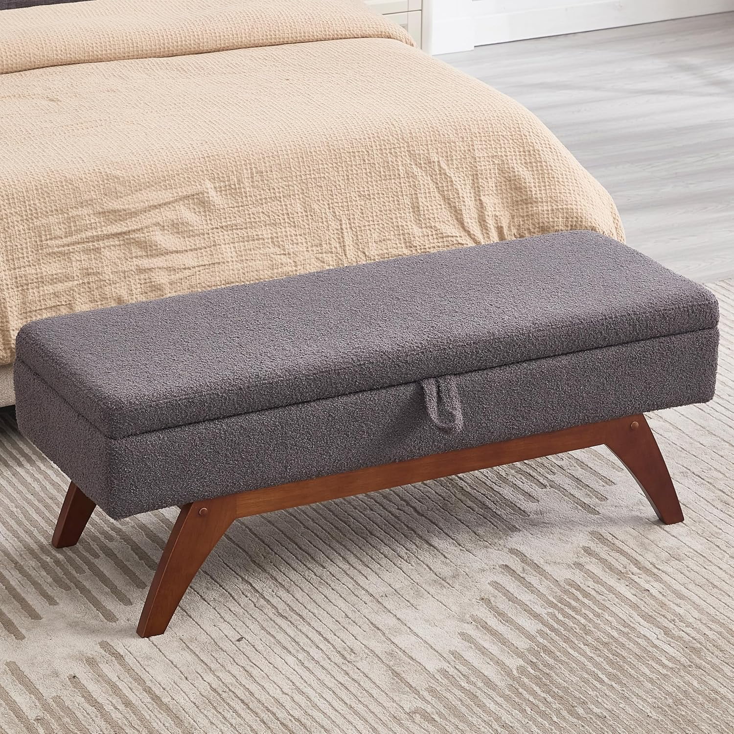 QQU 46.85" W Teddy Storage Ottoman Bench with Hidden Compartment ...