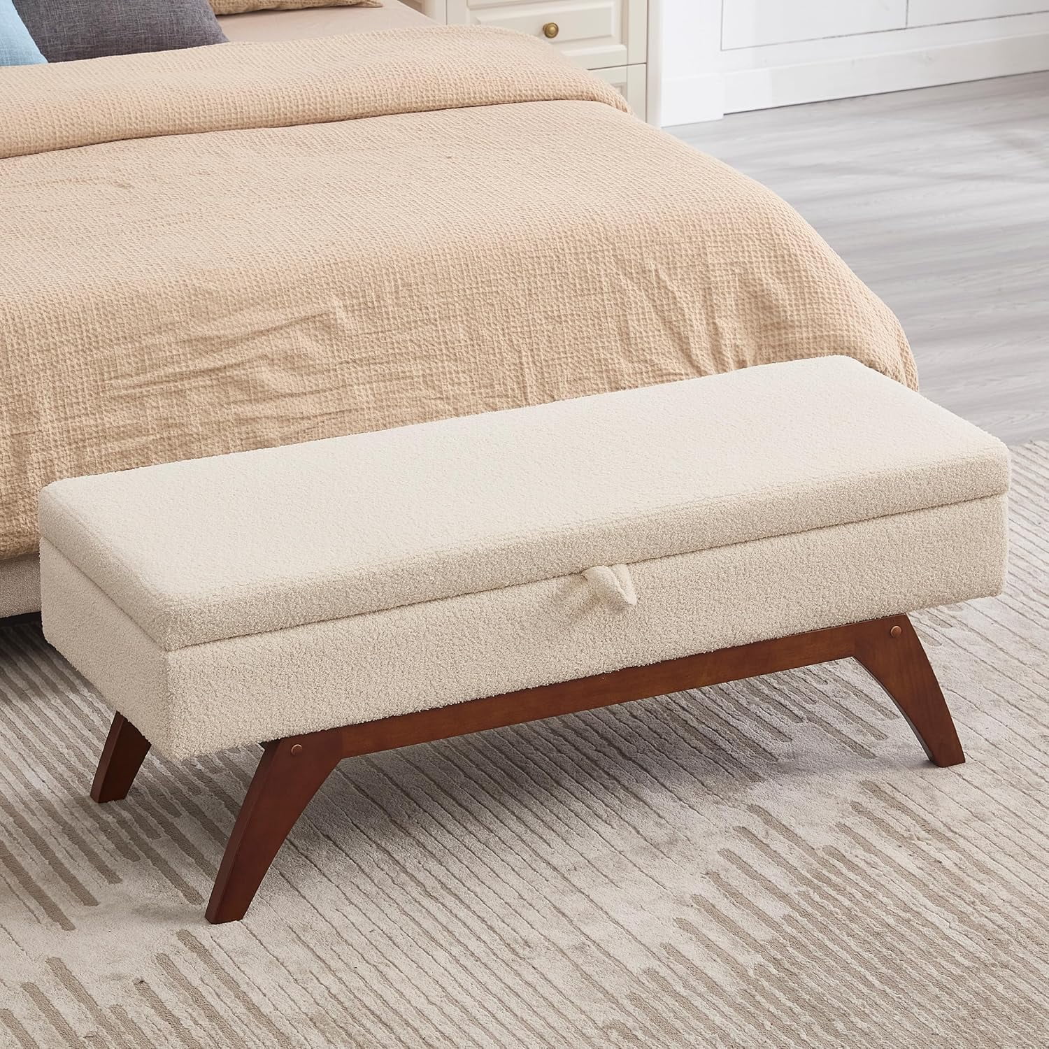 QQU 46.85" W Teddy Storage Ottoman Bench with Hidden Compartment ...