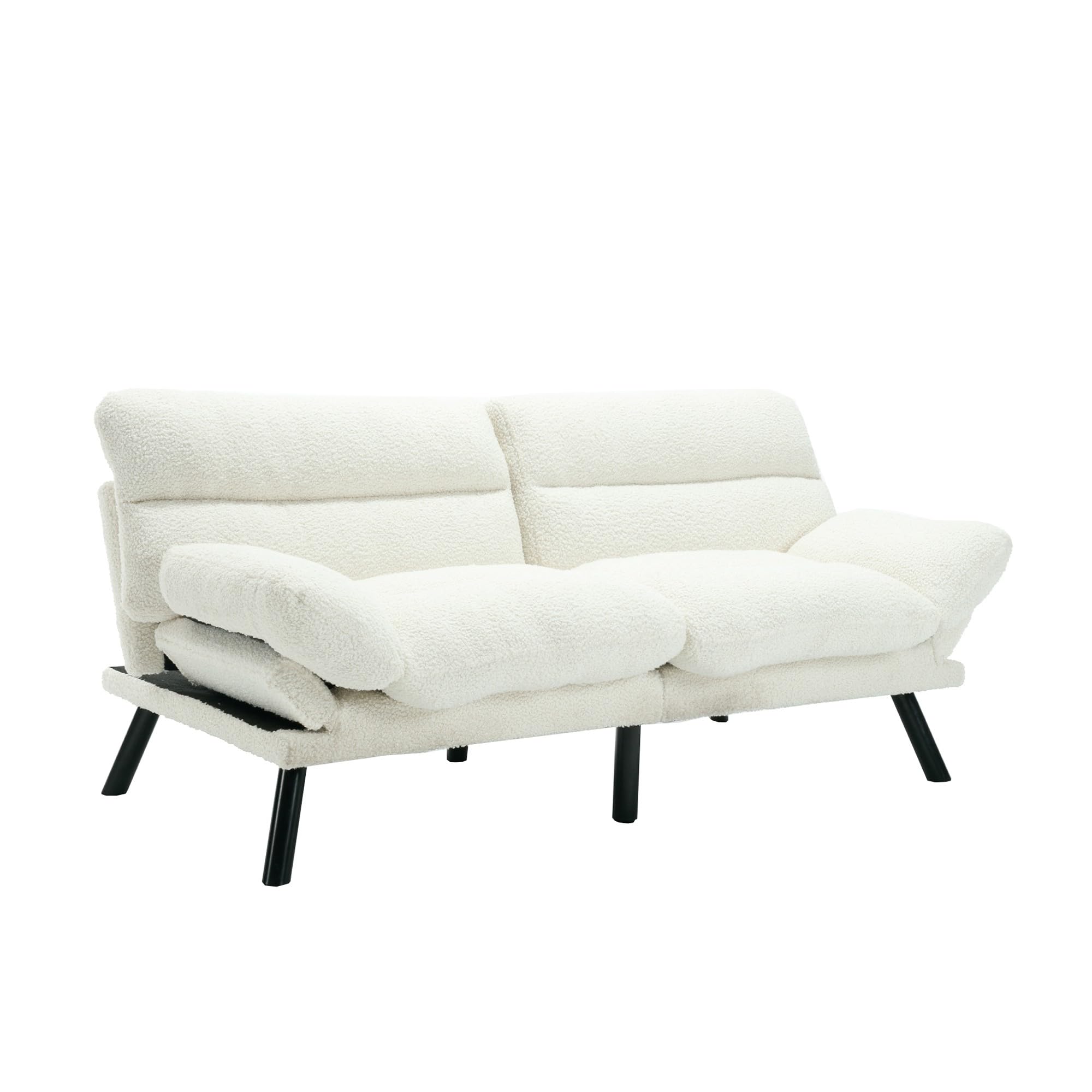 QQU Modern 3-in-1 Convertible 2-Seats Sofa Bed,Upholstered Sofa with ...