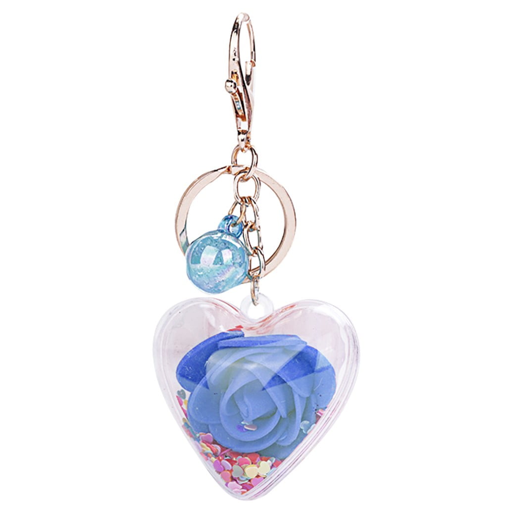 QQUAO Home Decor Cute Keychain Women Acrylic Love Shape Star Sequin ...