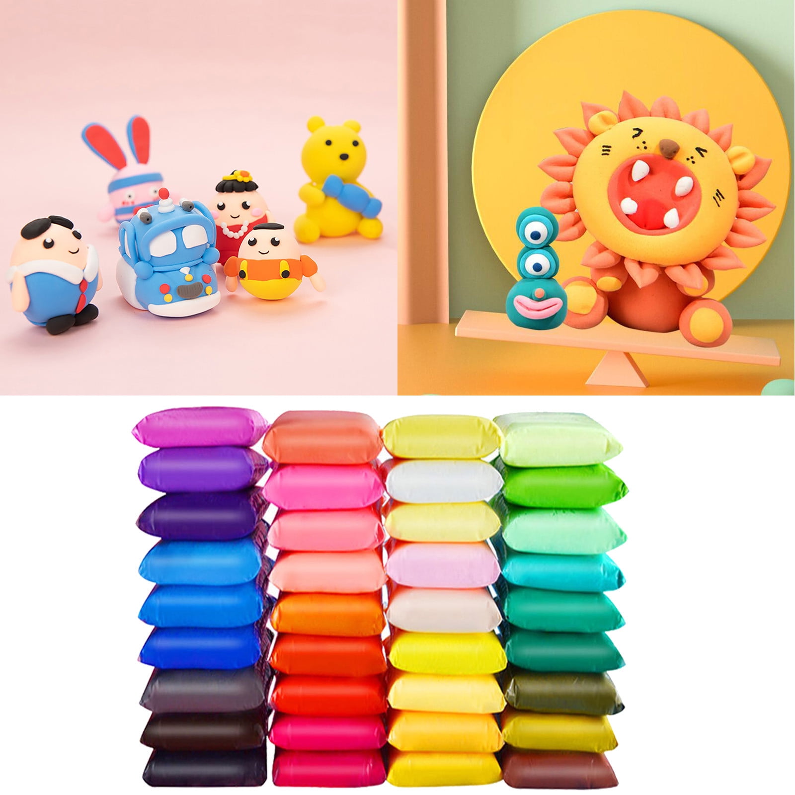 QQUOEA Clearance Toy,Arts & Crafts & Diy Toys 24Pcs Soft Clay Foam DIY ...