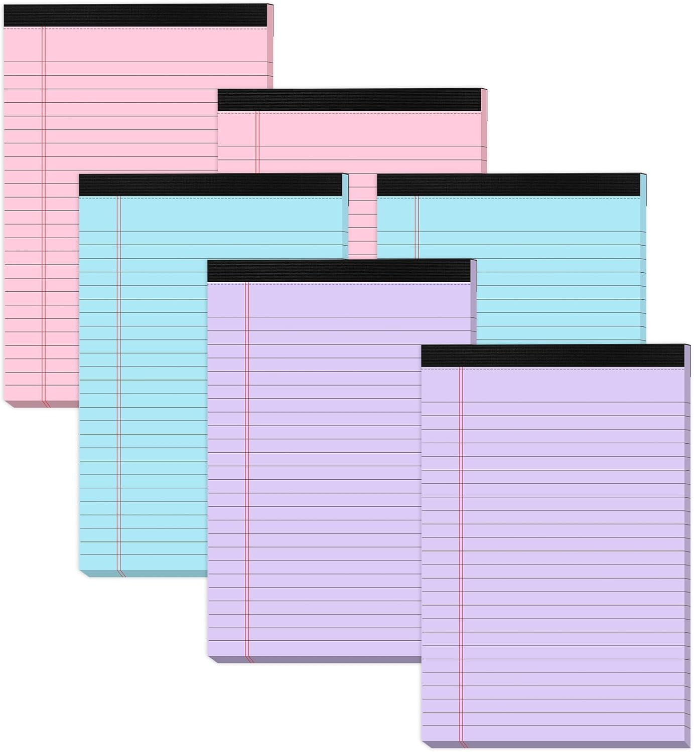 QQY Colored 5x8 Small Note Pads 5x8, 6 Pack Purple 5x8 Notepads, Pink ...
