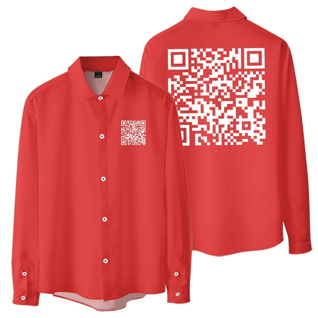 Qr Code Fu You Funny Shirts Women Blouse Mens Button Up Shirts Long