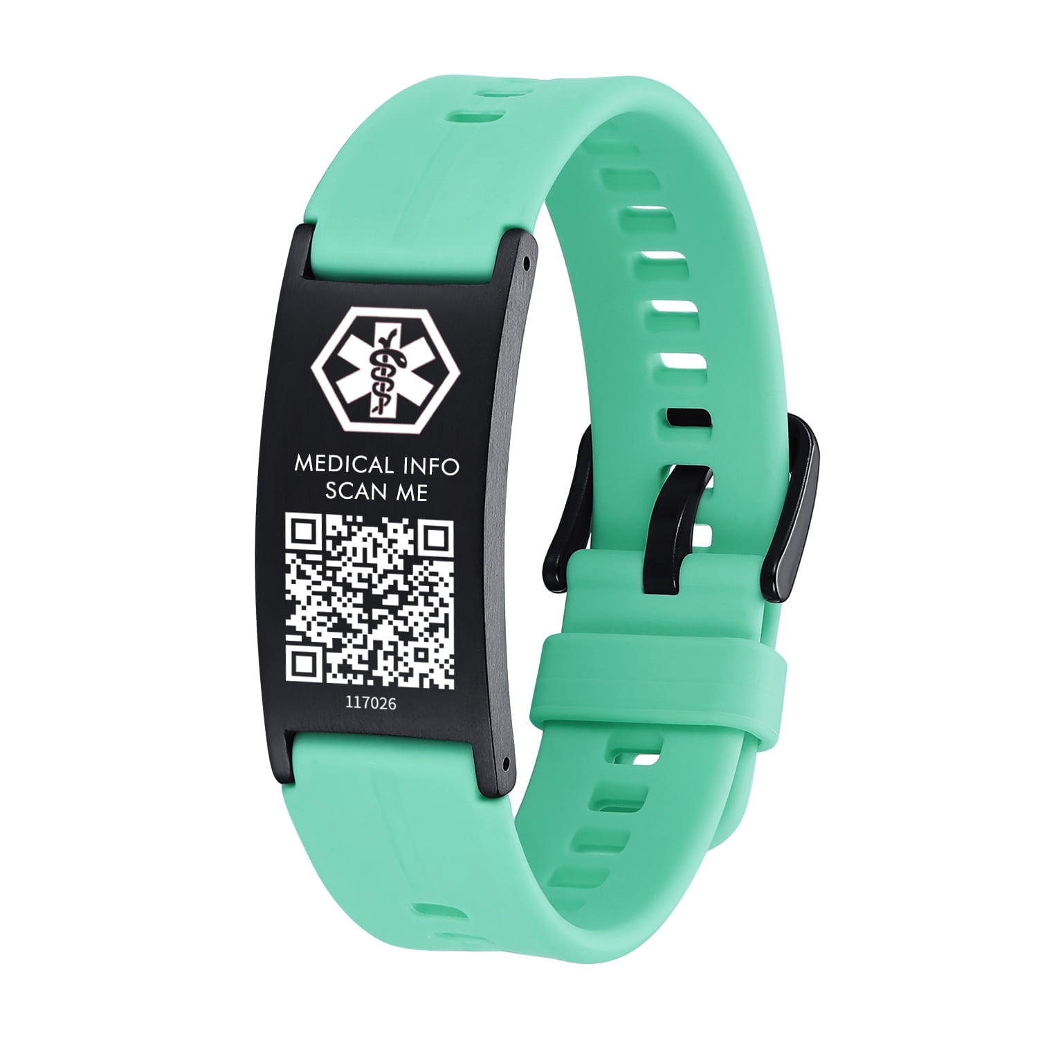 QR Code Medical ID Bracelet for Women Men, Silicone Adjustable Medical ...