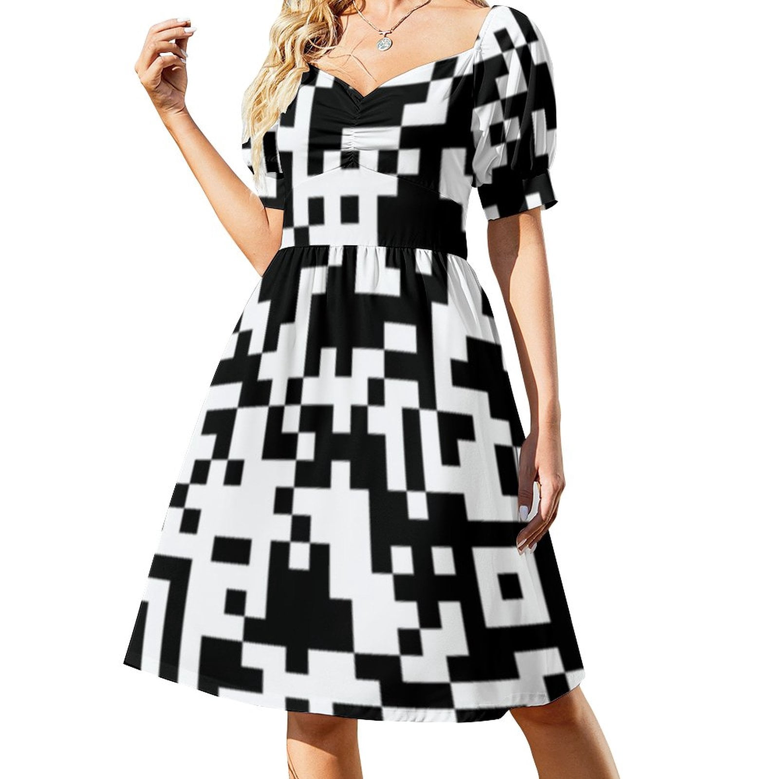 QR Code Sleeveless Dress clothes summer dress women Dress for girls ...