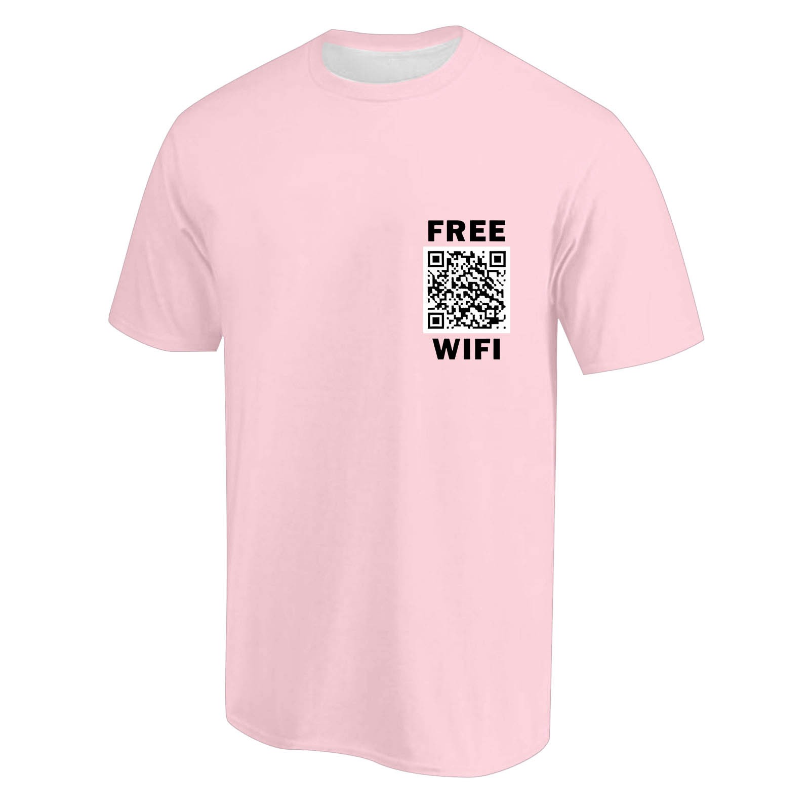 QR-Code with Humorous Hidden Message T-Shirt,Pink,S - Walmart.com