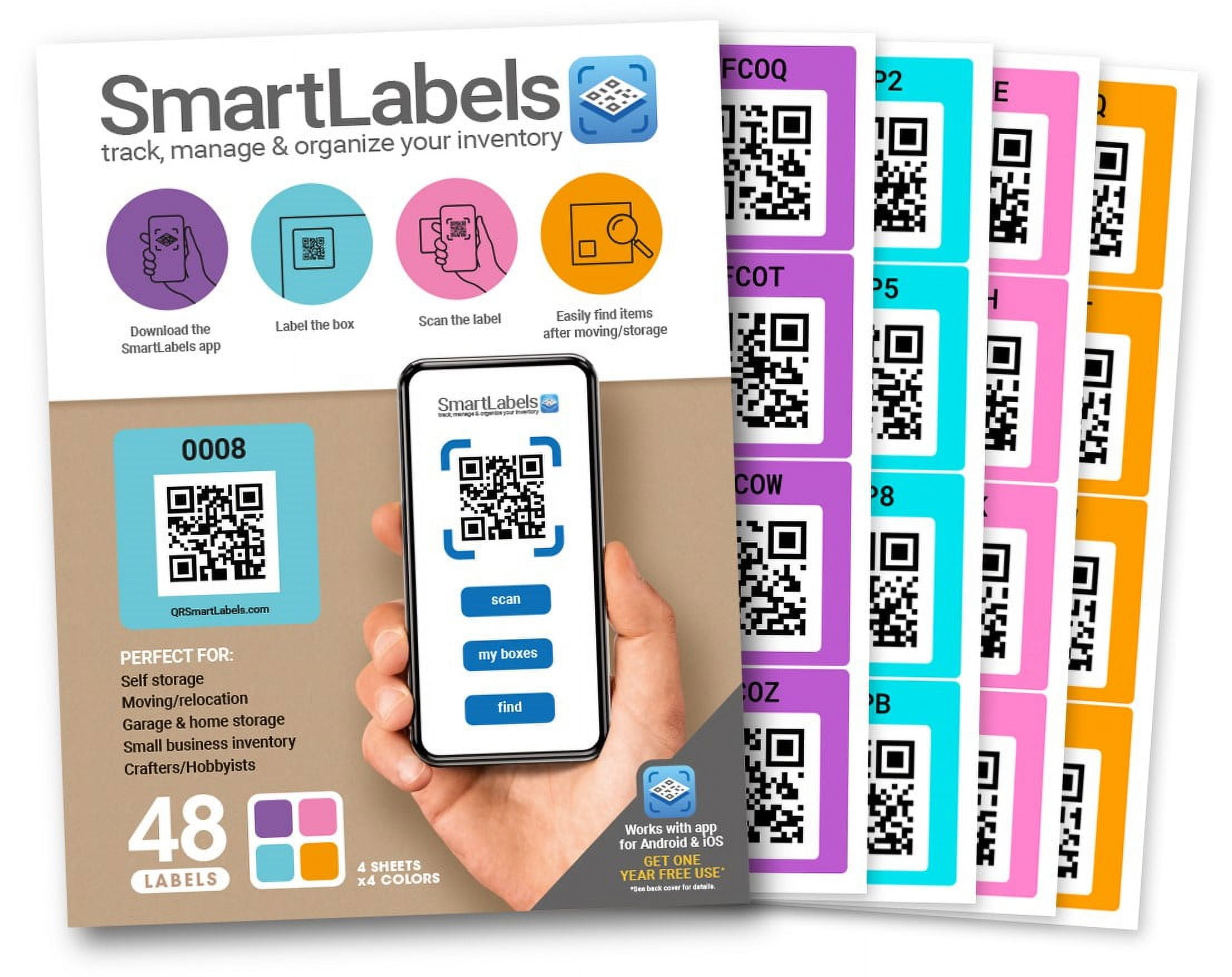 QR Smart Labels Modern - Scannable Labels for Storage and Organization ...