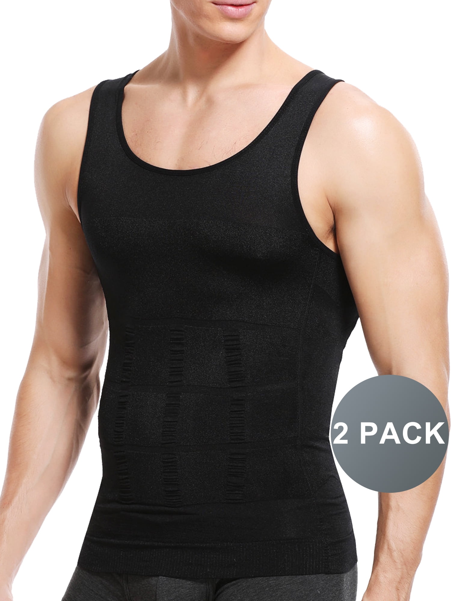 Qric Men Slimming Body Shaper Vest, Chest Compression Shirt, Abdomen ...