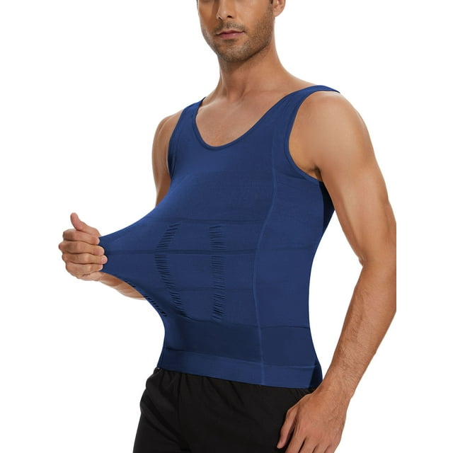 QRIC Mens Gynecomastia Compression Shirts Slimming Undershirt Body ...