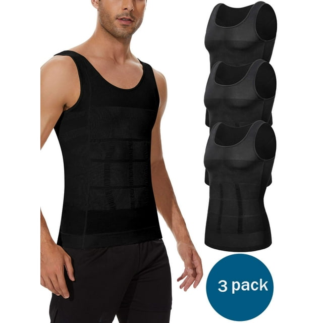 QRIC Mens Slimming Vest Compression Shirts Belly Control Body Shaper ...