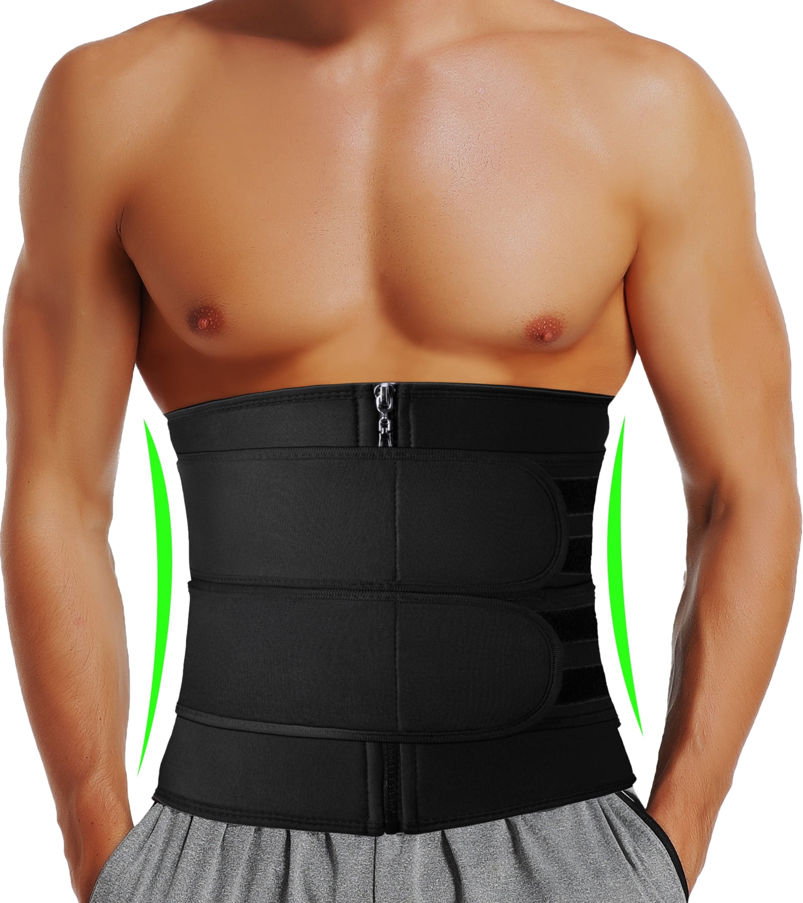 QRIC Mens Workout Waist Trainer Shapewear Neoprene Corset Sauna Sweat ...
