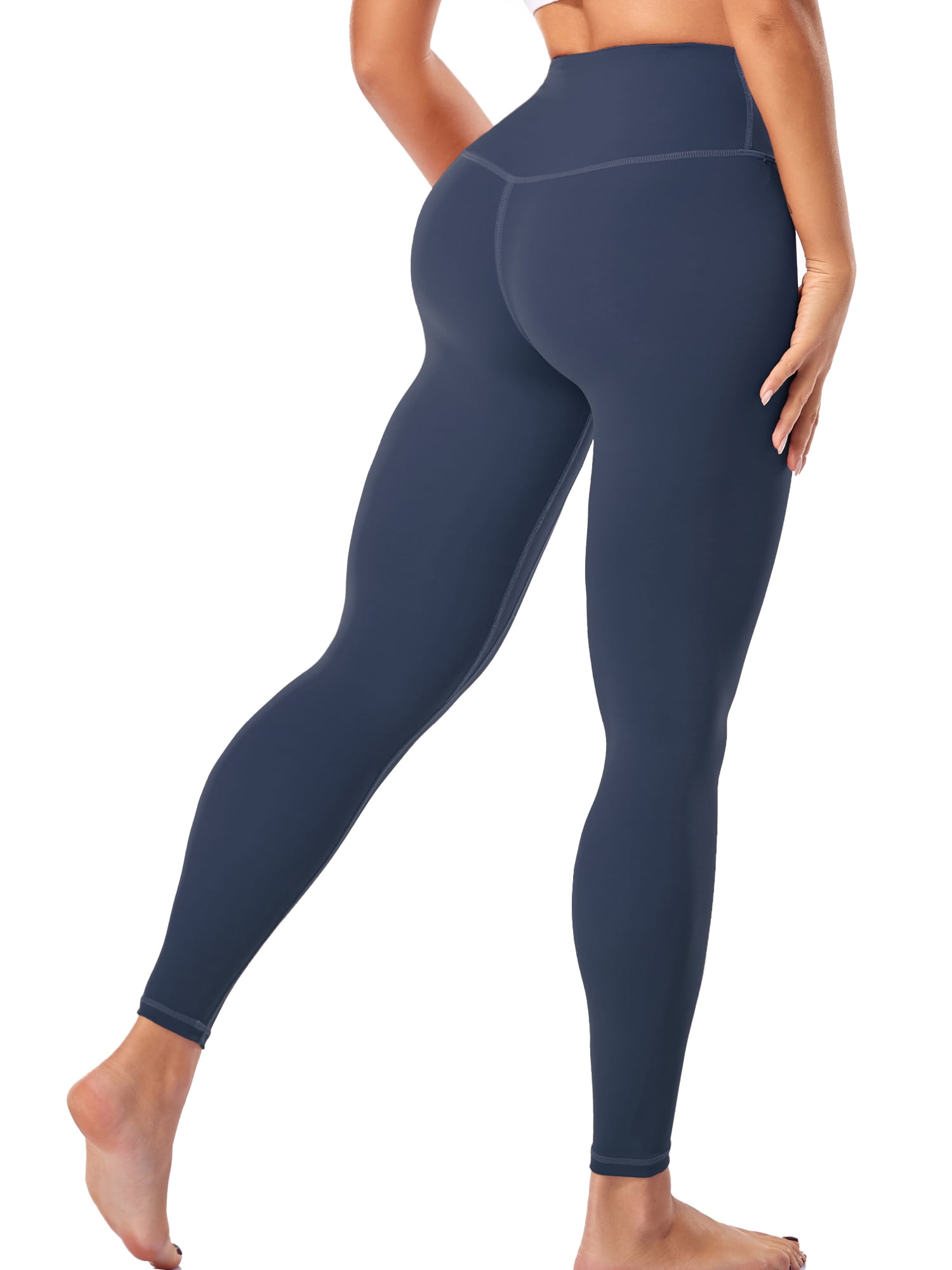 QRIC Womens Seamless Butt Lift Leggings High Waisted Yoga Pants Ribbed ...