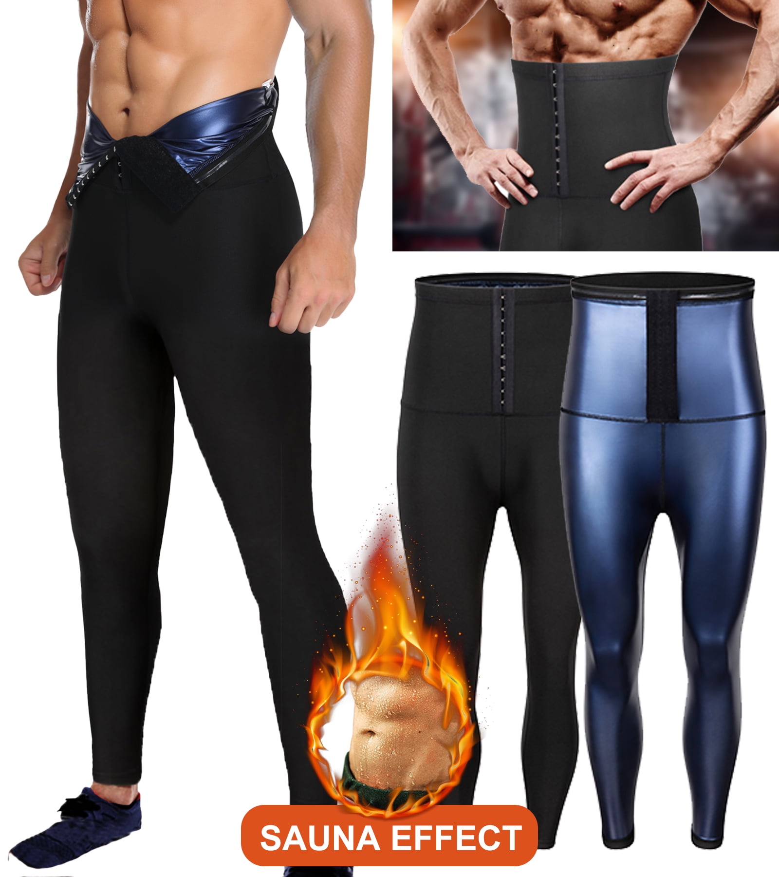 QRIC Sauna Sweat Pants for Men Hot Thermo Leggings Sauna Polymer ...
