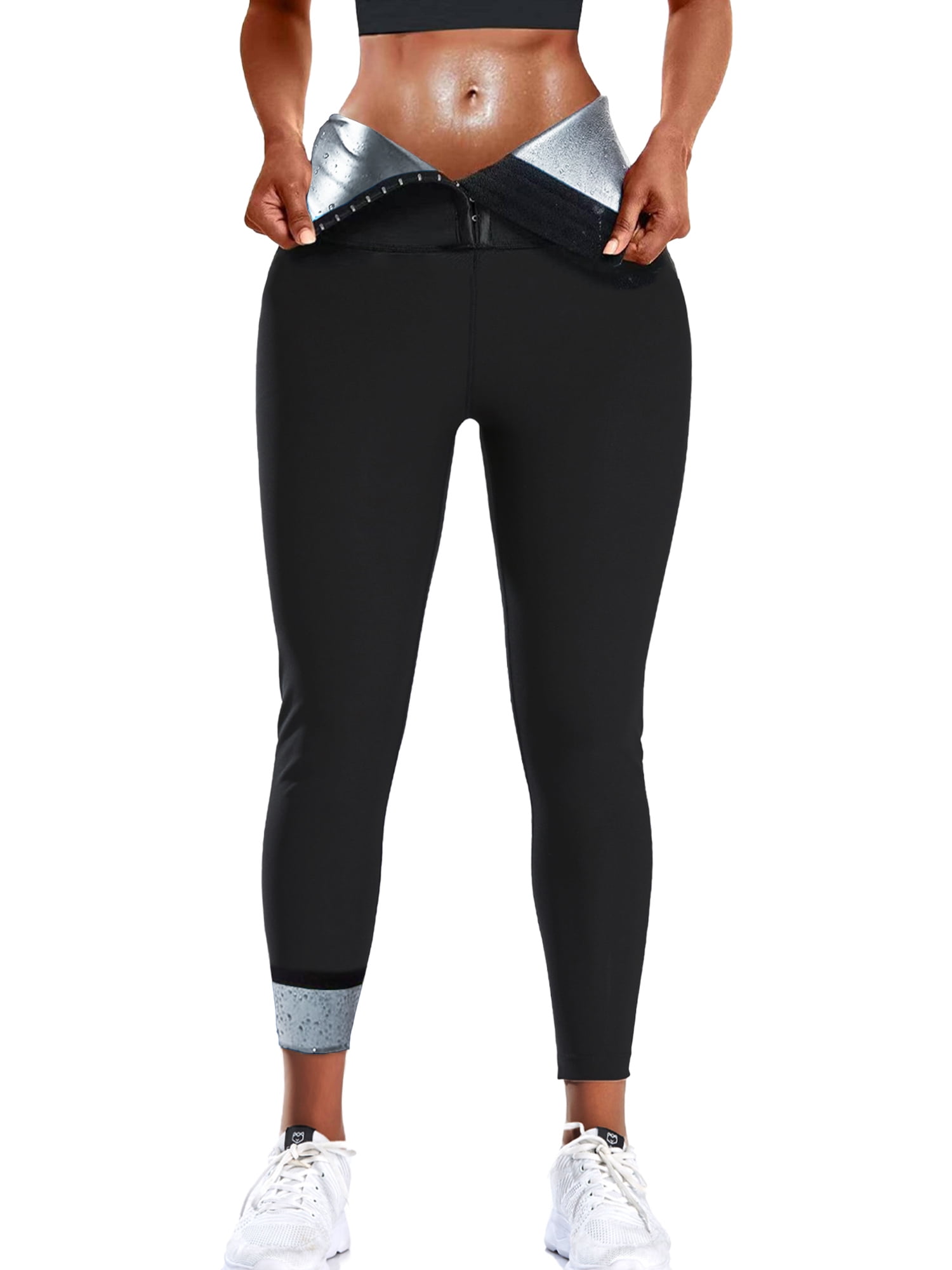 QRIC Sauna Sweat Pants for Women High Waisted Compression Slimming ...