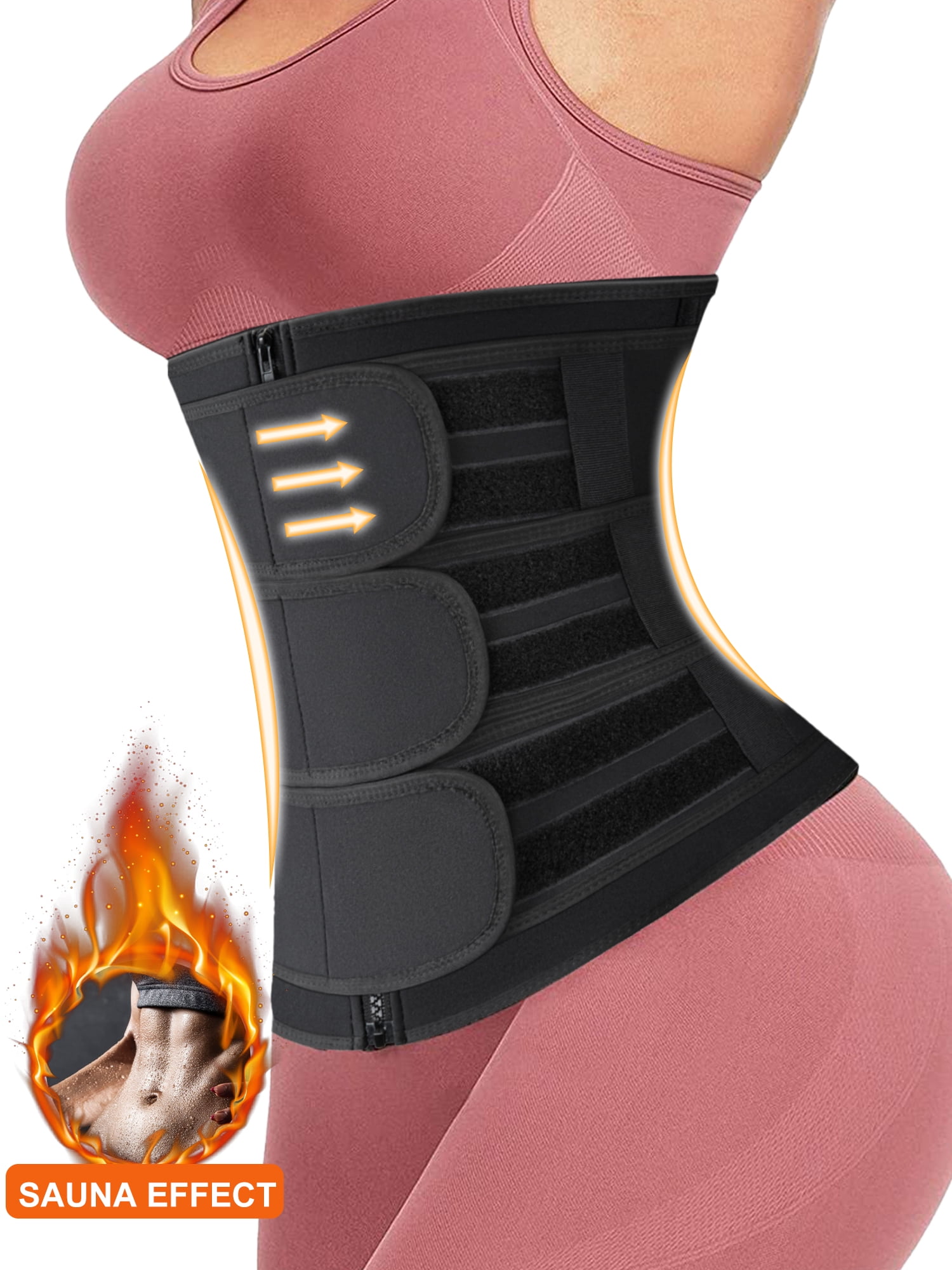 QRIC Women Corset Waist Trainer for Women Neoprene Plus Size 3 Strap ...