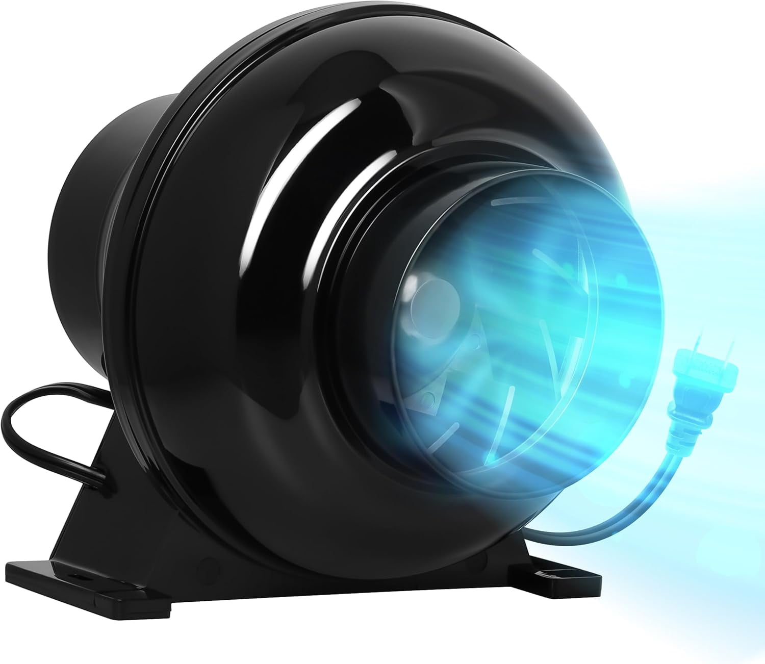 QRKD Deluxe 4 Inch Inline Duct Fan, 195 CFM Ventilation Fan, Exhaust ...