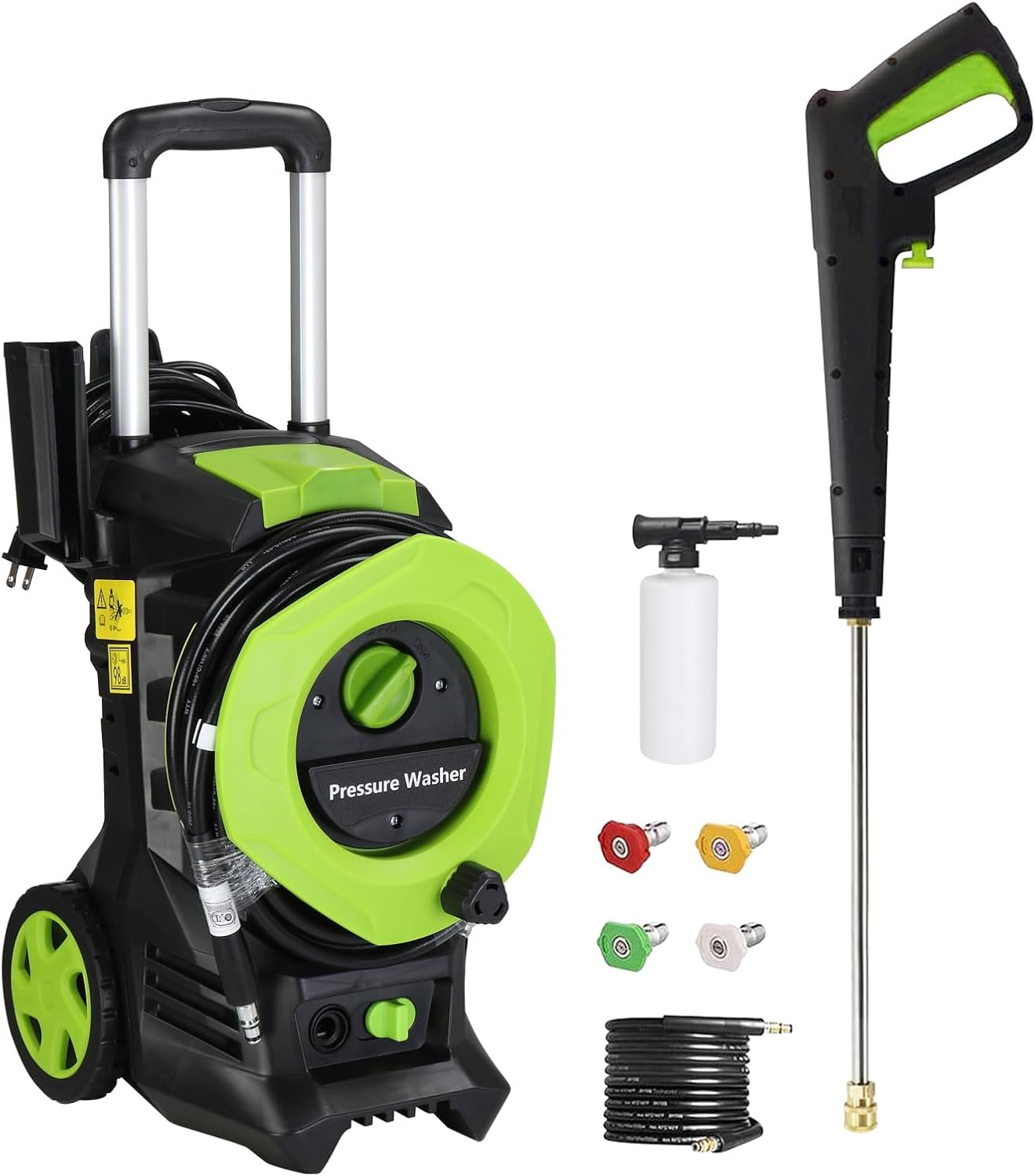 QRKD Electric Pressure Washer 3380PSI, Max 2.0 GPM Power Washer Machine ...