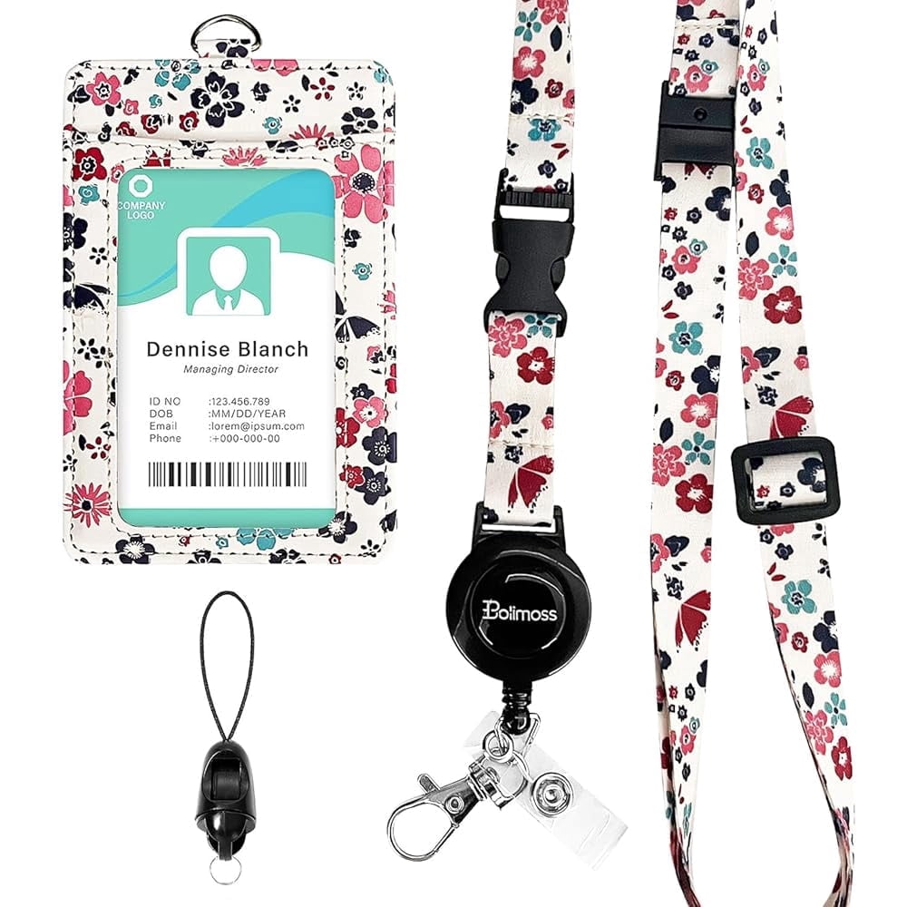 QRZ ID Badge Holder with Adjustable Lanyard and Retractable Reel, Cute ...