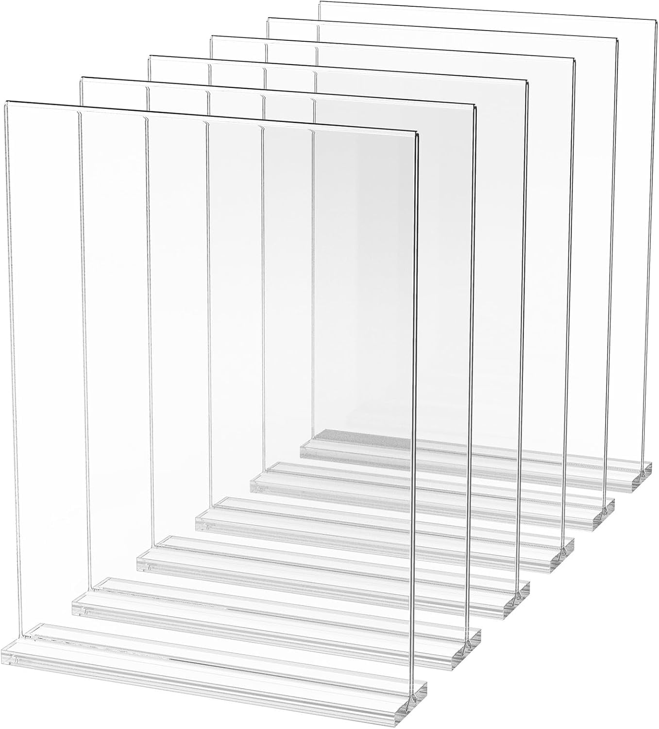 QRZJ Acrylic Sign Holder, 6 Pack 8.5 x 11-inch Brochure Display Holders ...